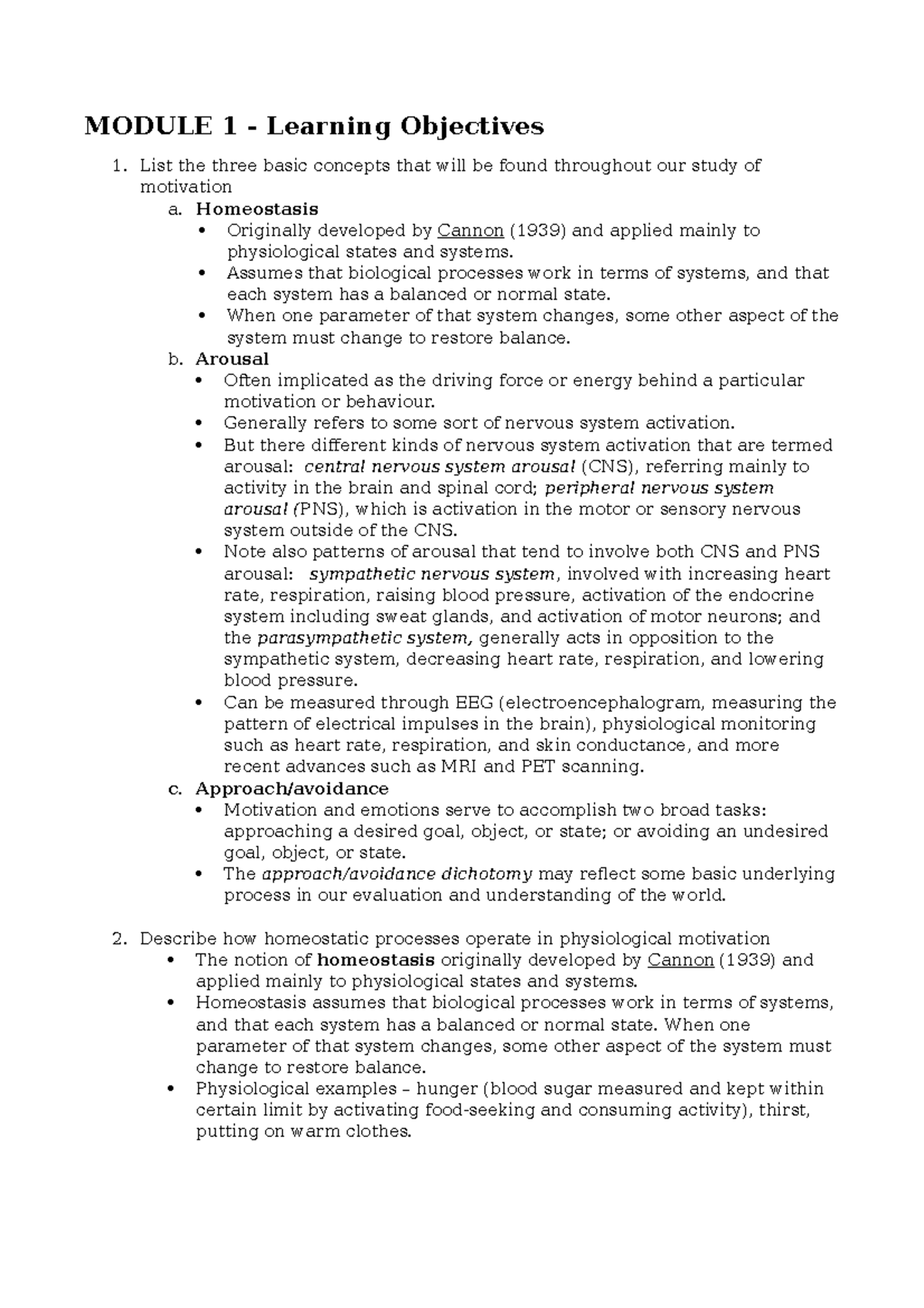 Lecture notes, lecture 1 - Learning Objectives - MODULE 1 - Learning ...
