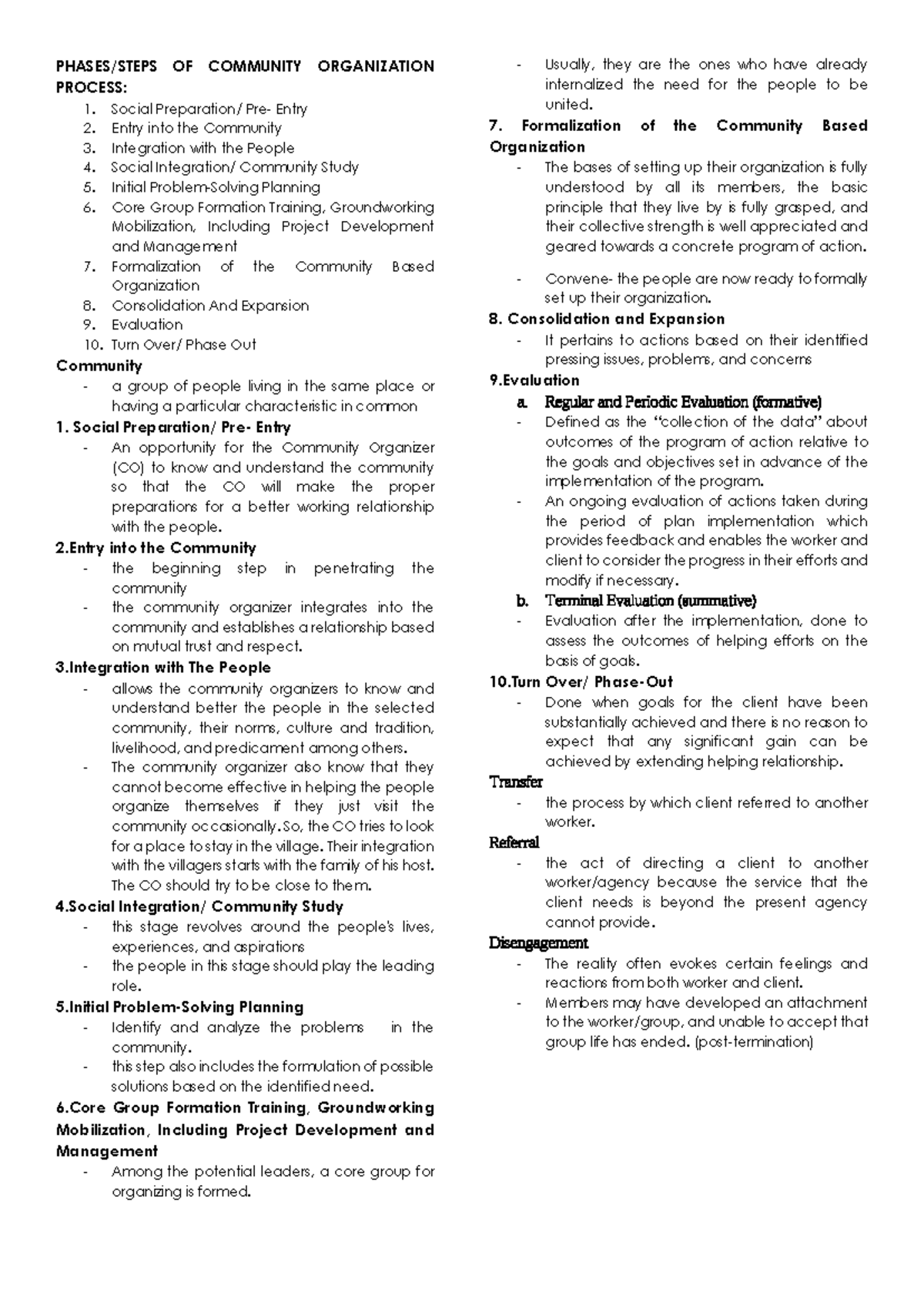 Phasessteps OF Community Organization - PHASES/STEPS OF COMMUNITY ORGANIZATION PROCESS: 1 ...