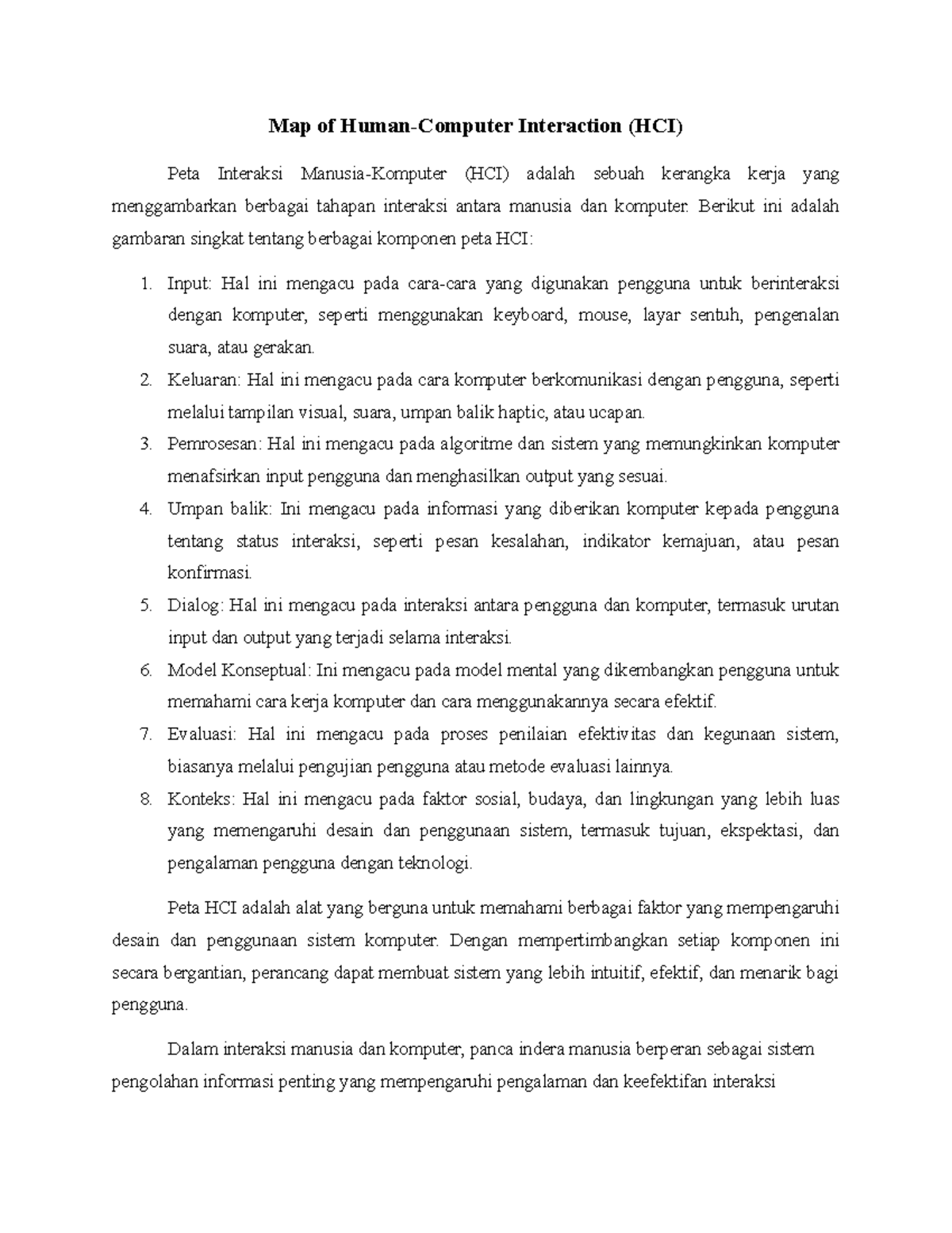 Map of Human-Computer Interaction (HCI) - Berikut ini adalah gambaran ...