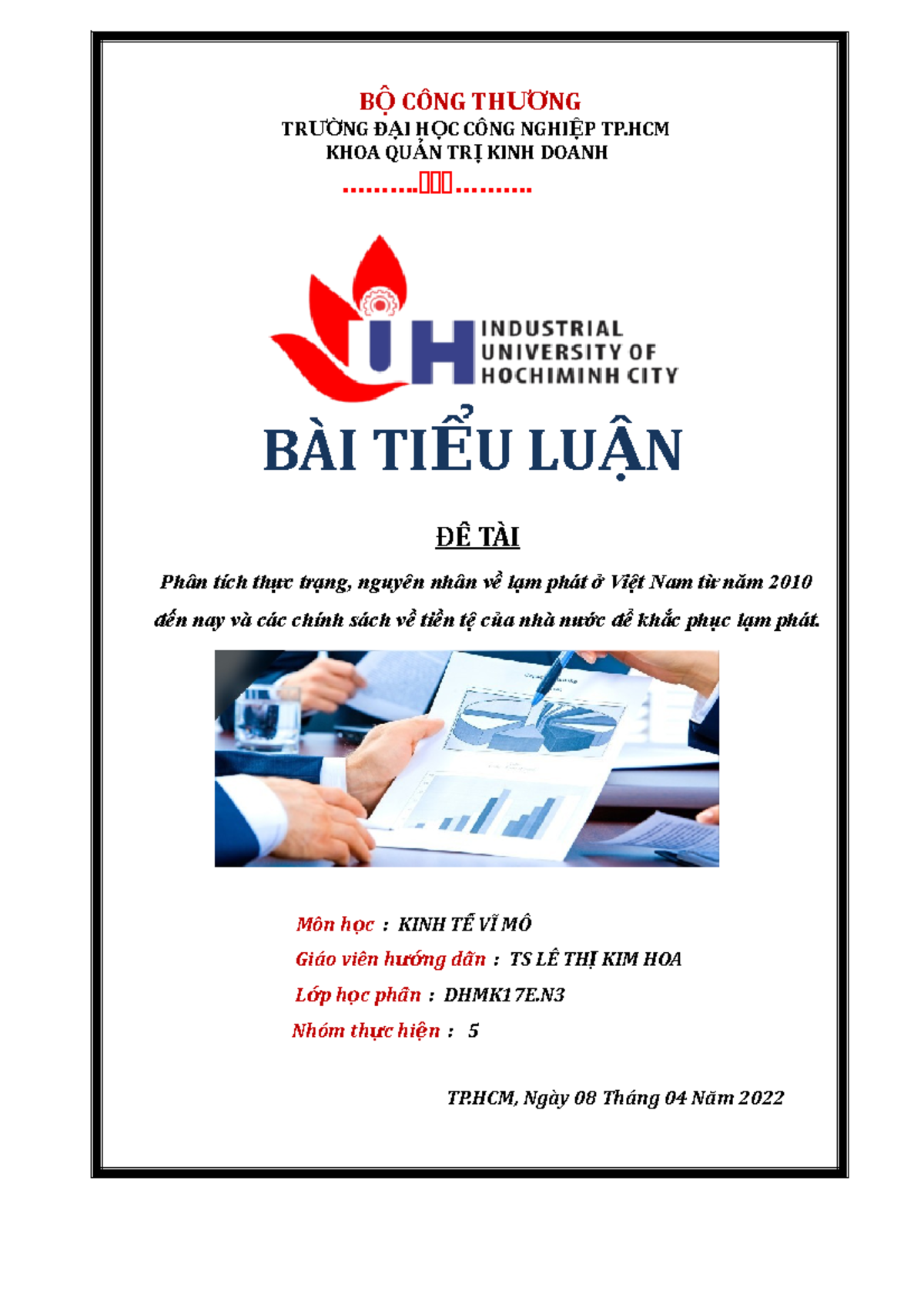 Tiểu luận môn KTVM - KINH TẾ VĨ MÔ - B CÔNG TH NGỘƯƠ TR NG Đ I H C CÔNG NGHI P TPƯỜẠỌỆ KHOA QU N ...