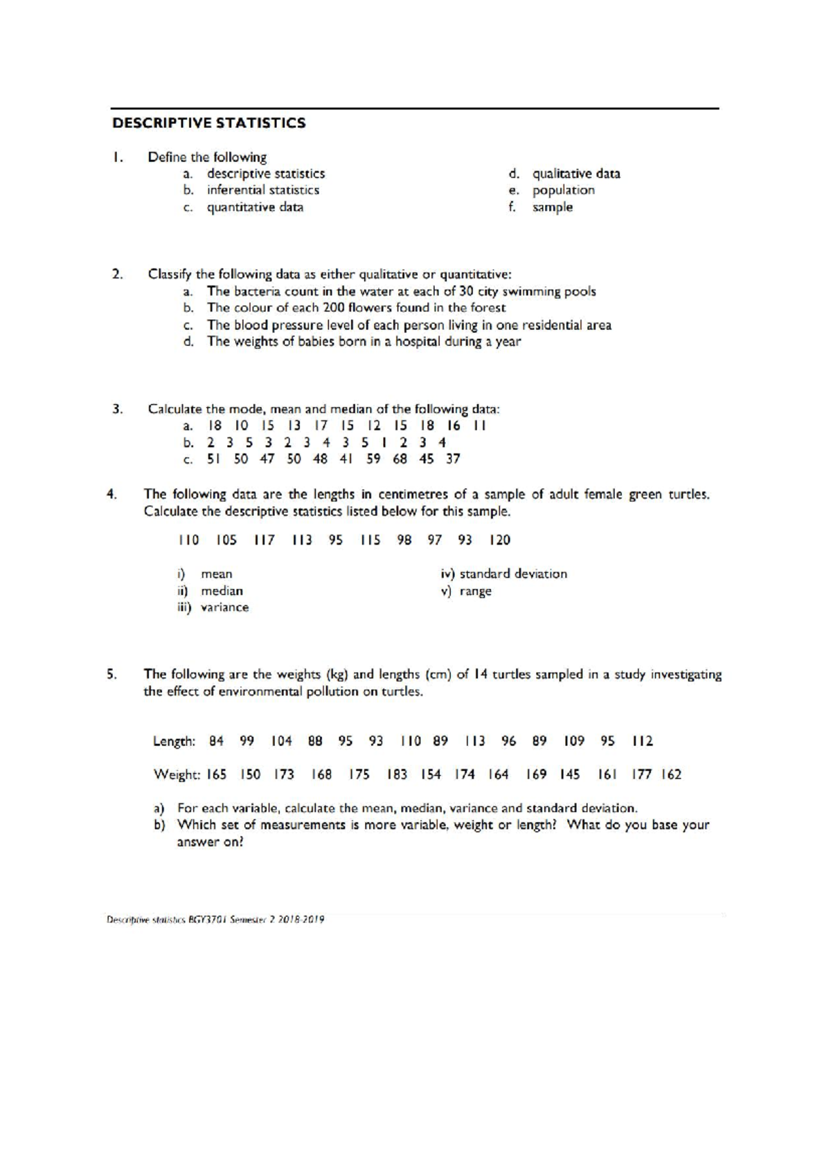 Descriptive statistics - Statistik bagi Sains Komputer/ Statistics for ...