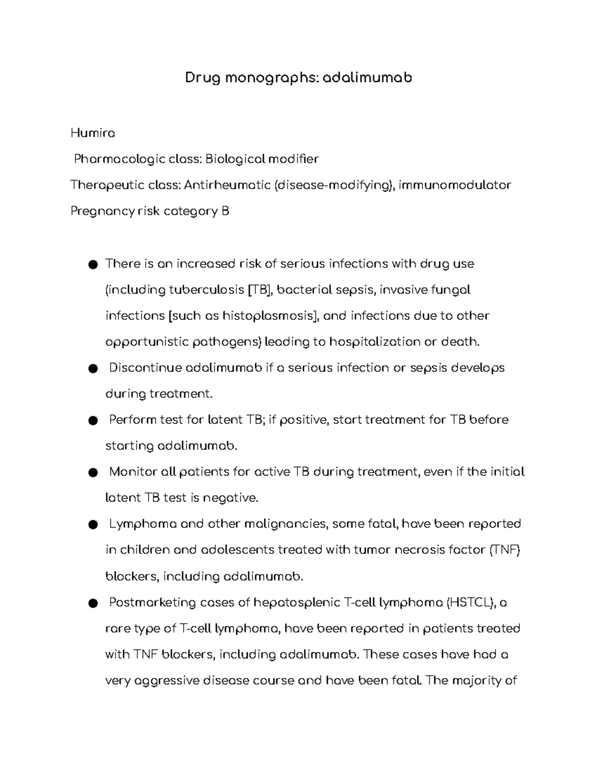 Drug monographs adalimumab - Drug monographs: adalimumab Humira ...