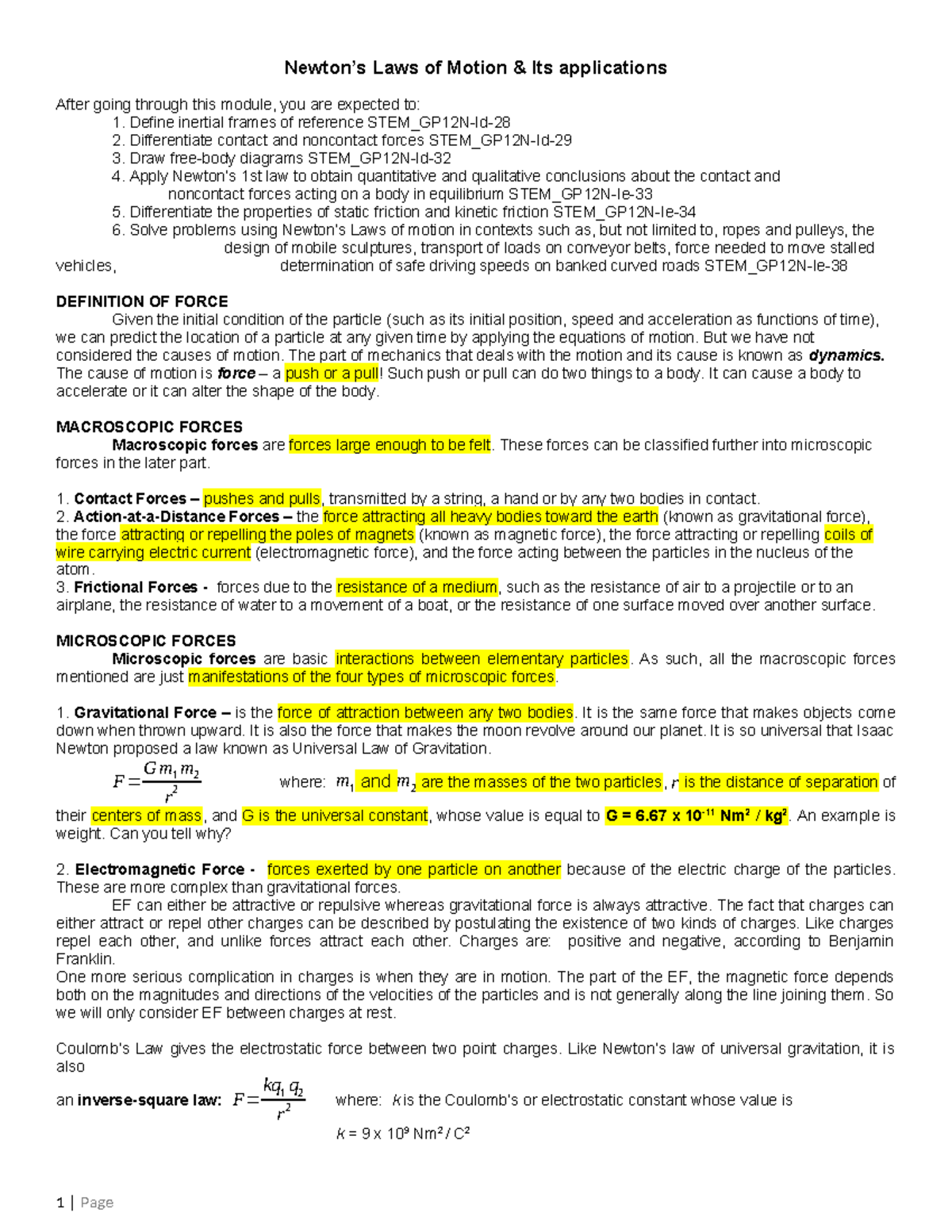 Lecture Newtons Laws Work Energy Power - Newton’s Laws of Motion & Its ...