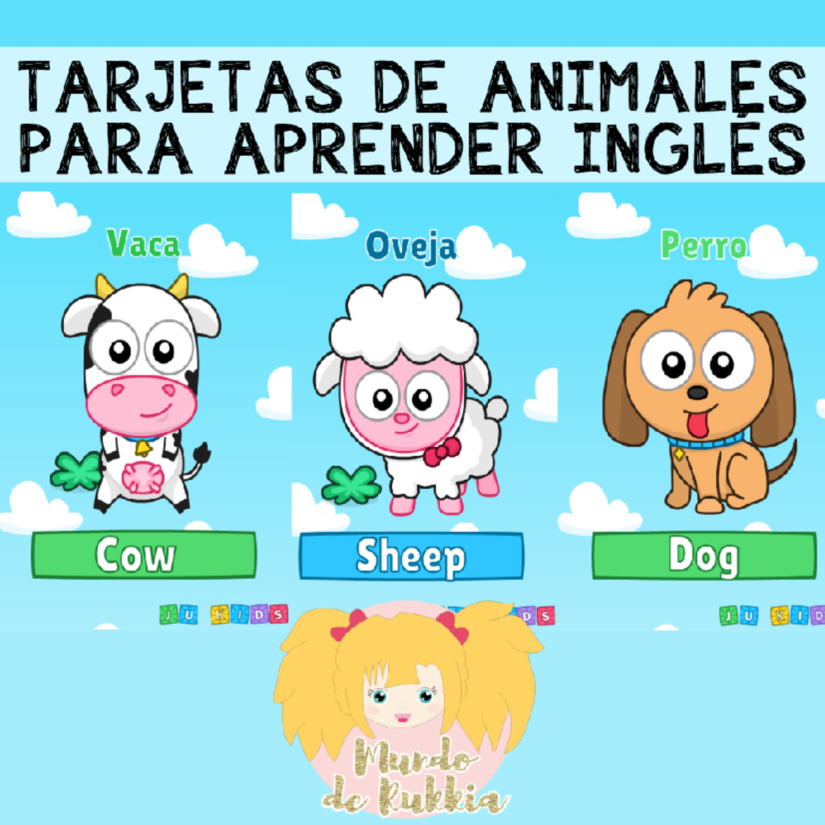 Tarjetas para aprender los animales en inglés recopiladas por Mundo de ...