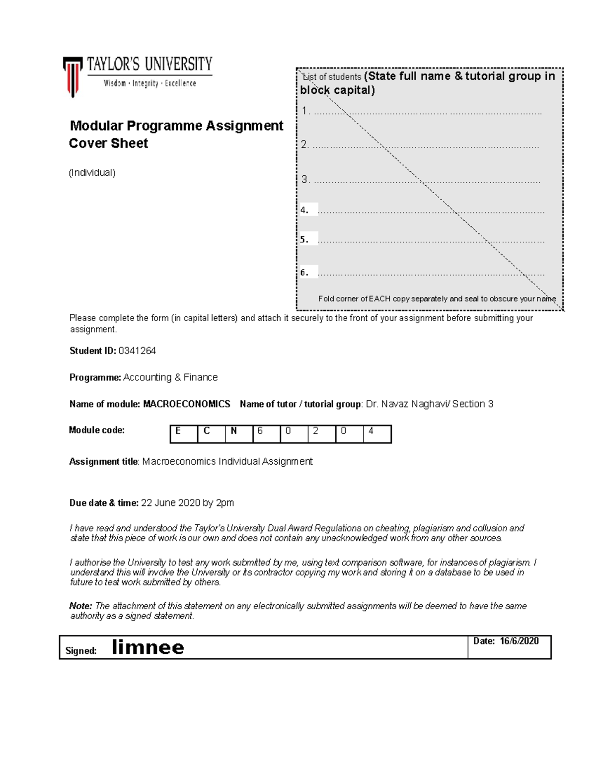 Assignment [completed] - Warning: TT: more functions defined than expected List of students ...