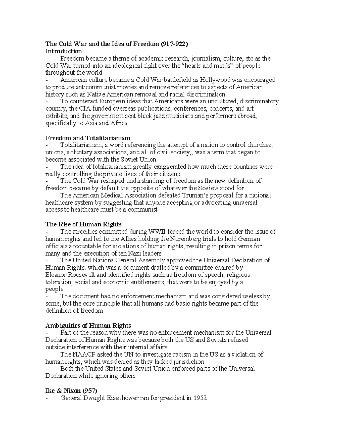 History Reading - this are in depth notes about the cold war - The Cold ...