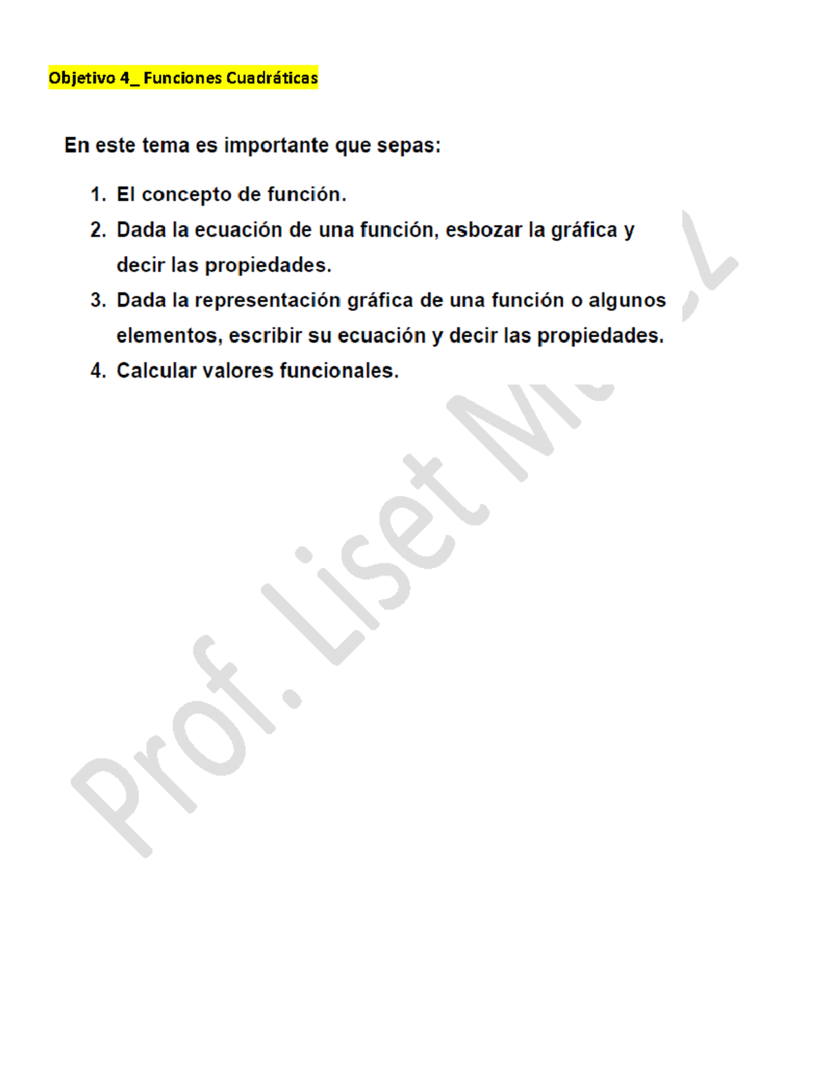 10.Funciones Cuadráticas - Matemática - Objetivo 4_ Funciones Cuadr·ticas - Studocu