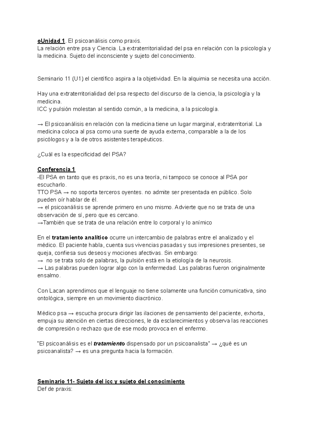 Unidad 1 2 y 3 - resumen parcial - oUnidad 1. El psicoanálisis como ...