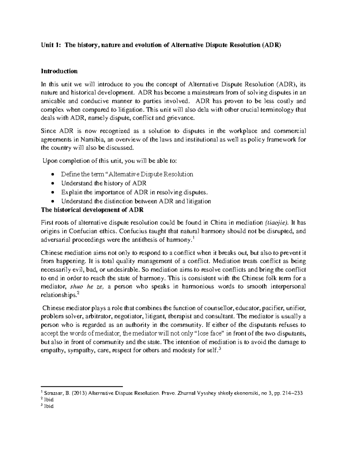 ADR-The first 3 units (1) - Unit 1: The history, nature and evolution ...