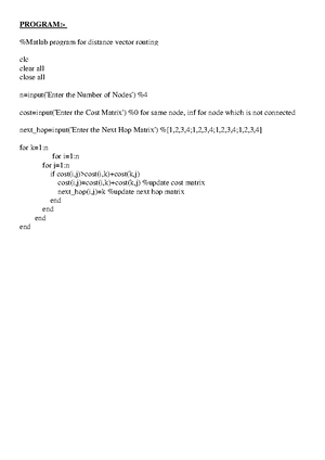 Hamming Code Check - PROGRAM:- %Matlab program for Hamming code clc ...