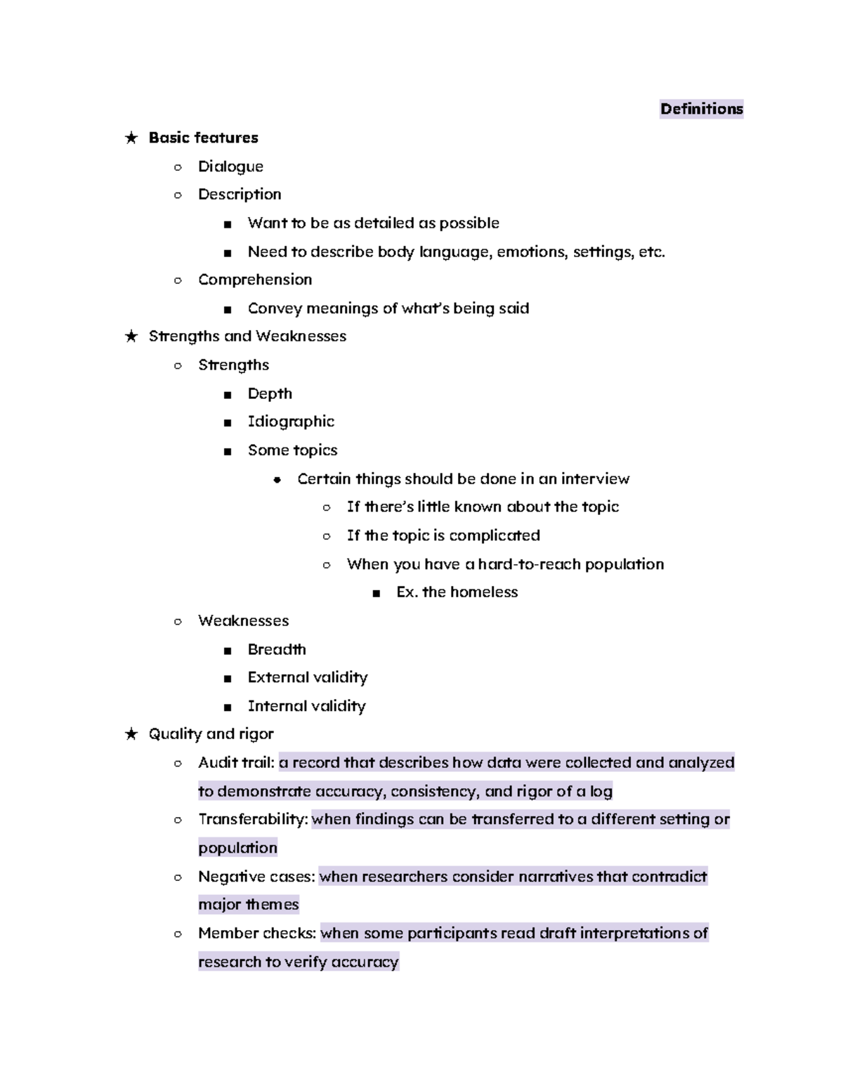 Chapter 10 - Interviewing - Definitions ★ Basic features Dialogue ...