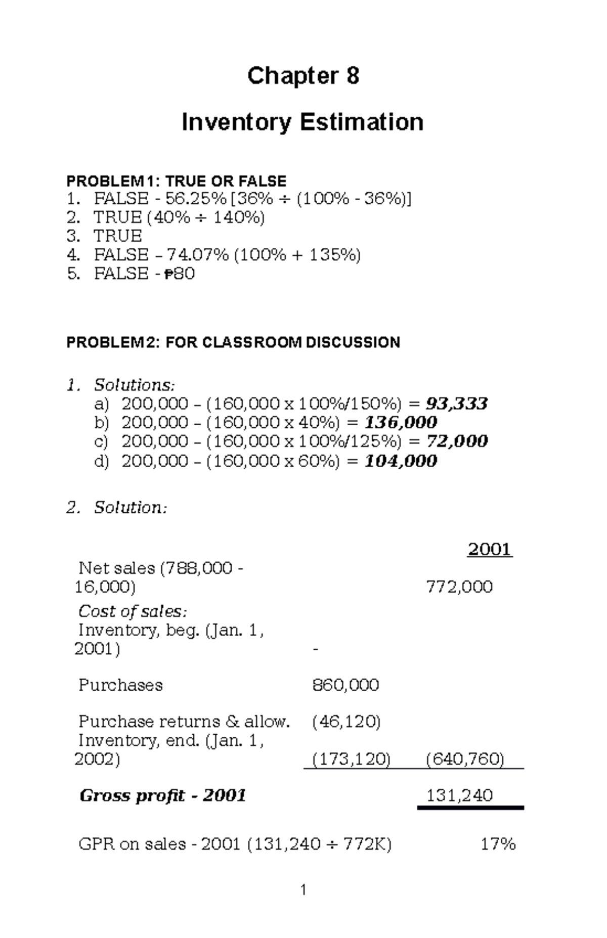 Chapter-8 Inventory- Estimation IA-PART-1A - Chapter 8 Inventory ...