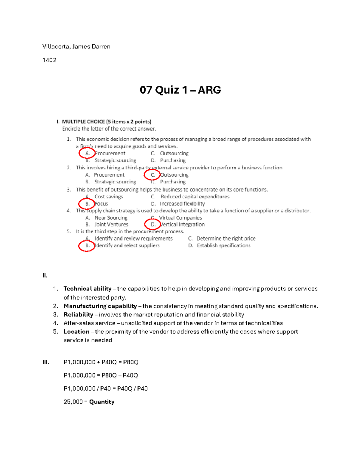 07 Quiz 1 - ARG - Villacorta, James Darren 1402 07 Quiz 1 – ARG II. 1 ...