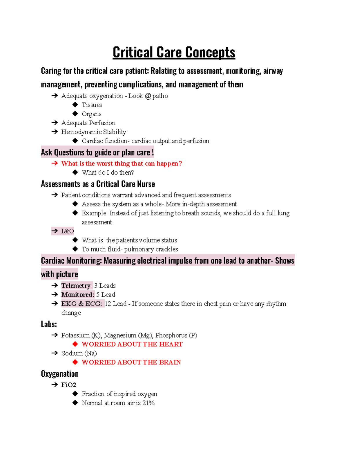 Critcal Care Concepts - Critical Care Concepts Caring for the critical ...