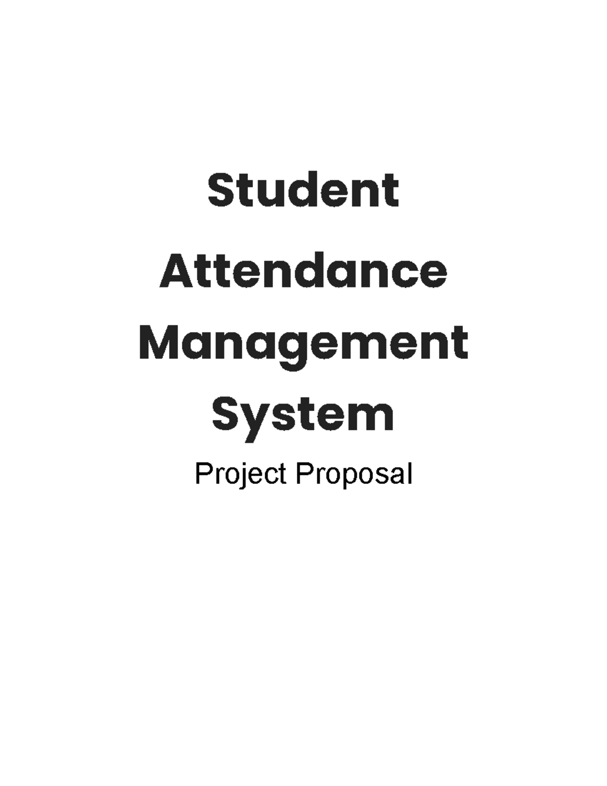 Student Attendance Management System Project Proposal epmcg 6 - Student ...