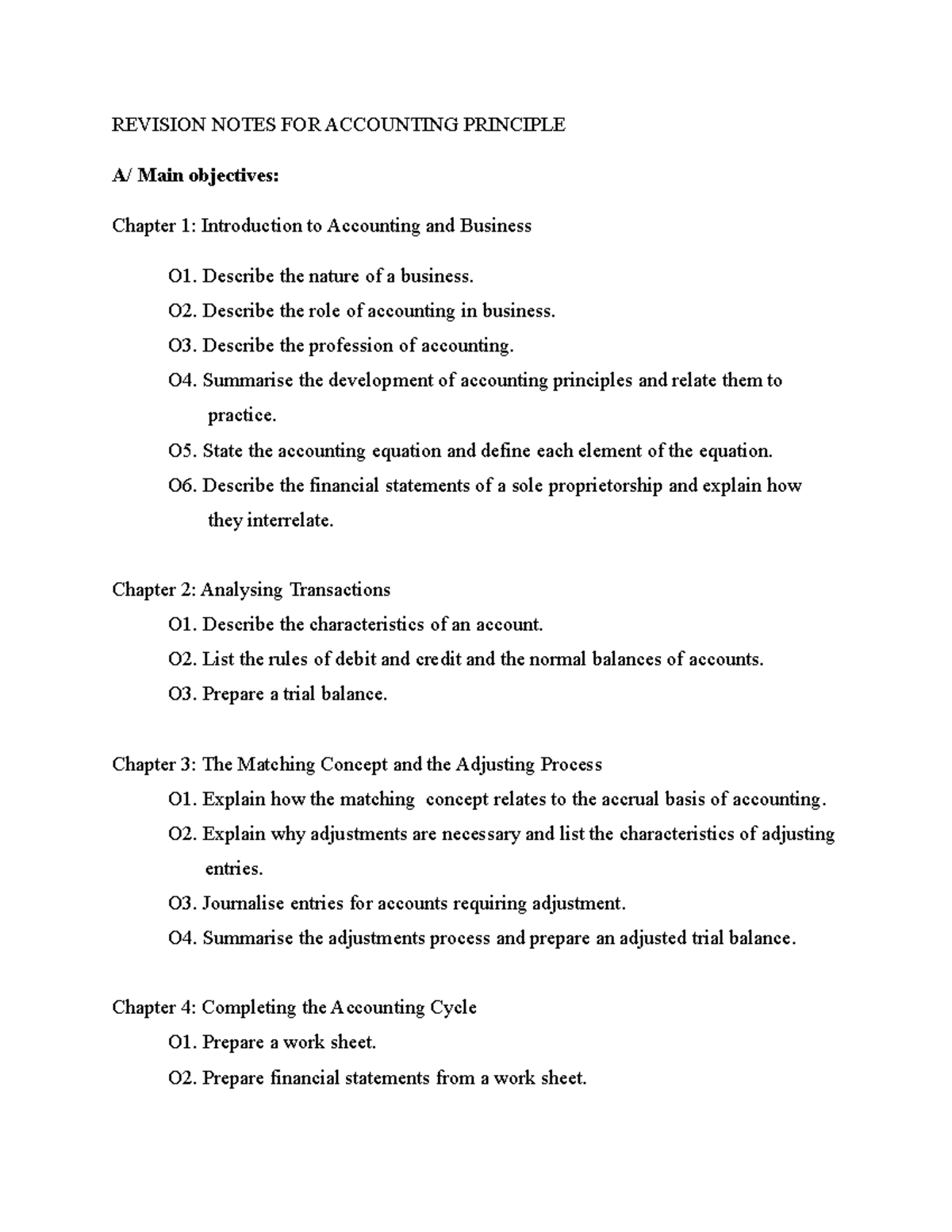 Revision Notes FOR Accounting Principle - REVISION NOTES FOR ACCOUNTING ...