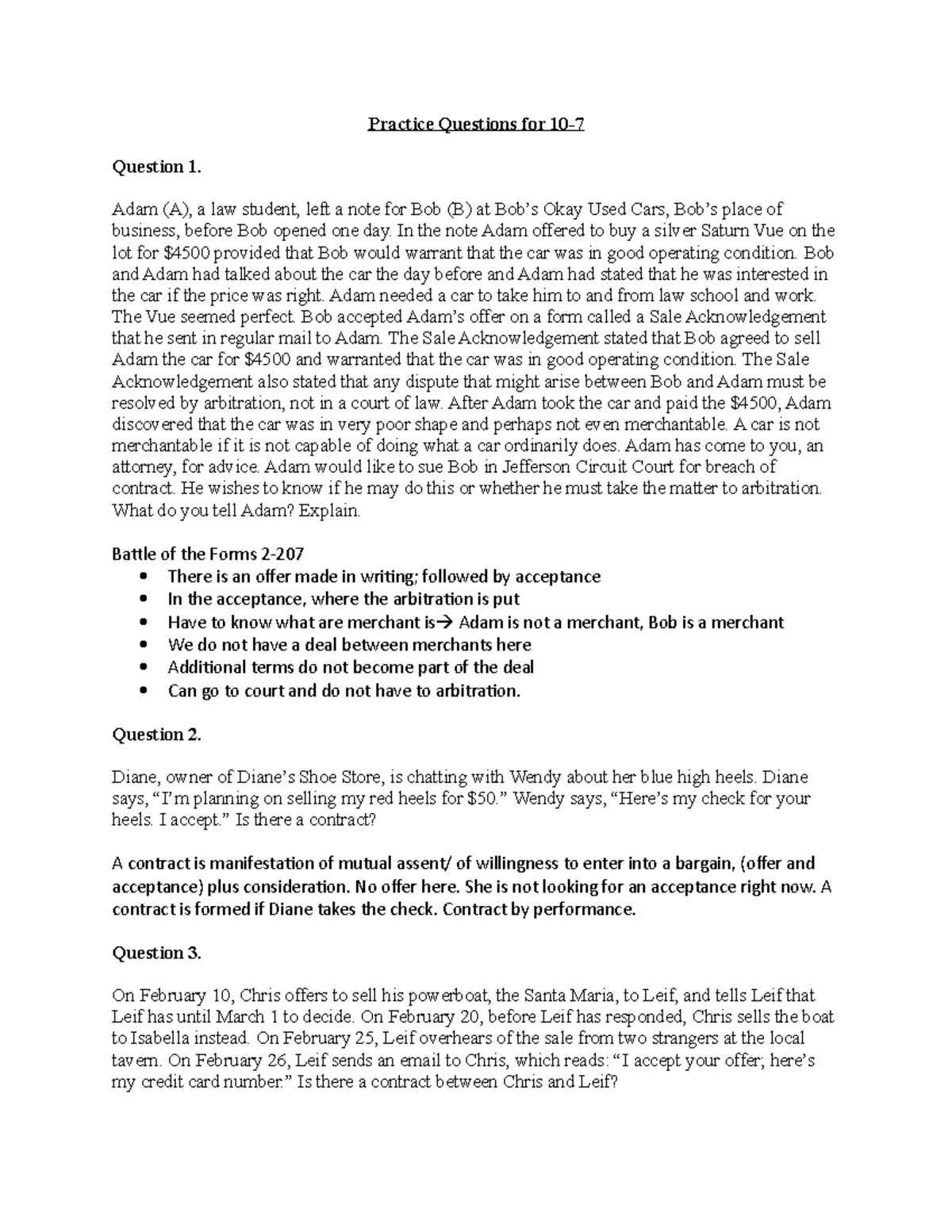 Practice Questions For 10 7 Practice Questions For 10 Question 1
