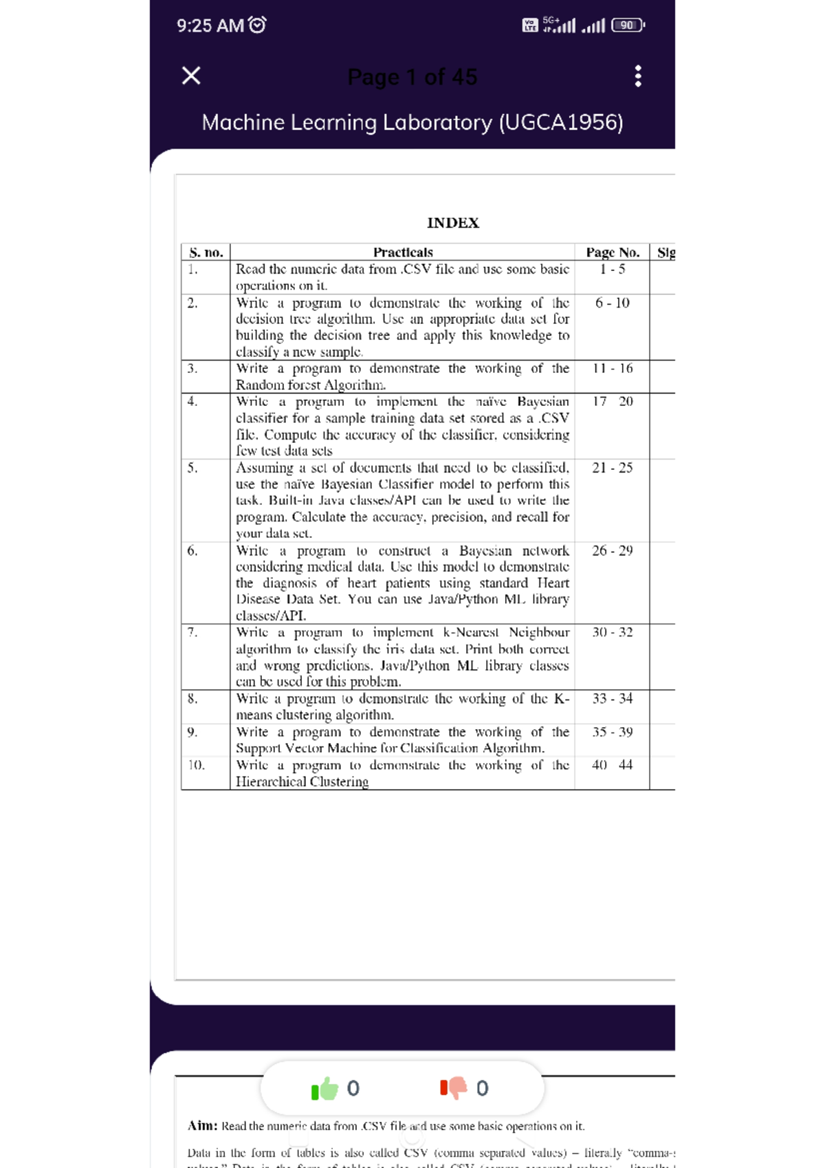 Ml practical - Bachelor of Computer Applications - Studocu
