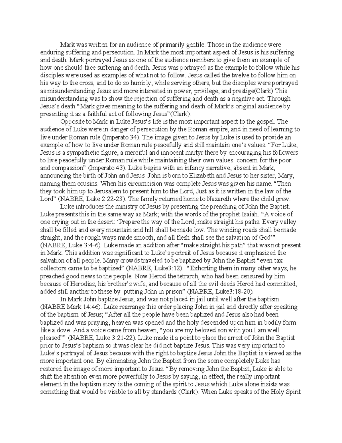 Paper Three - work - Mark was written for an audience of primarily ...