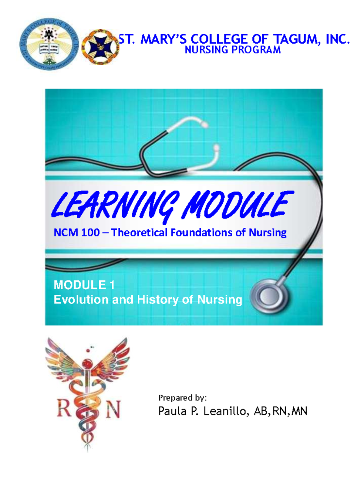NCM100- Module-1 - the - ST. MARY’S COLLEGE OF TAGUM, INC. LEARNING ...