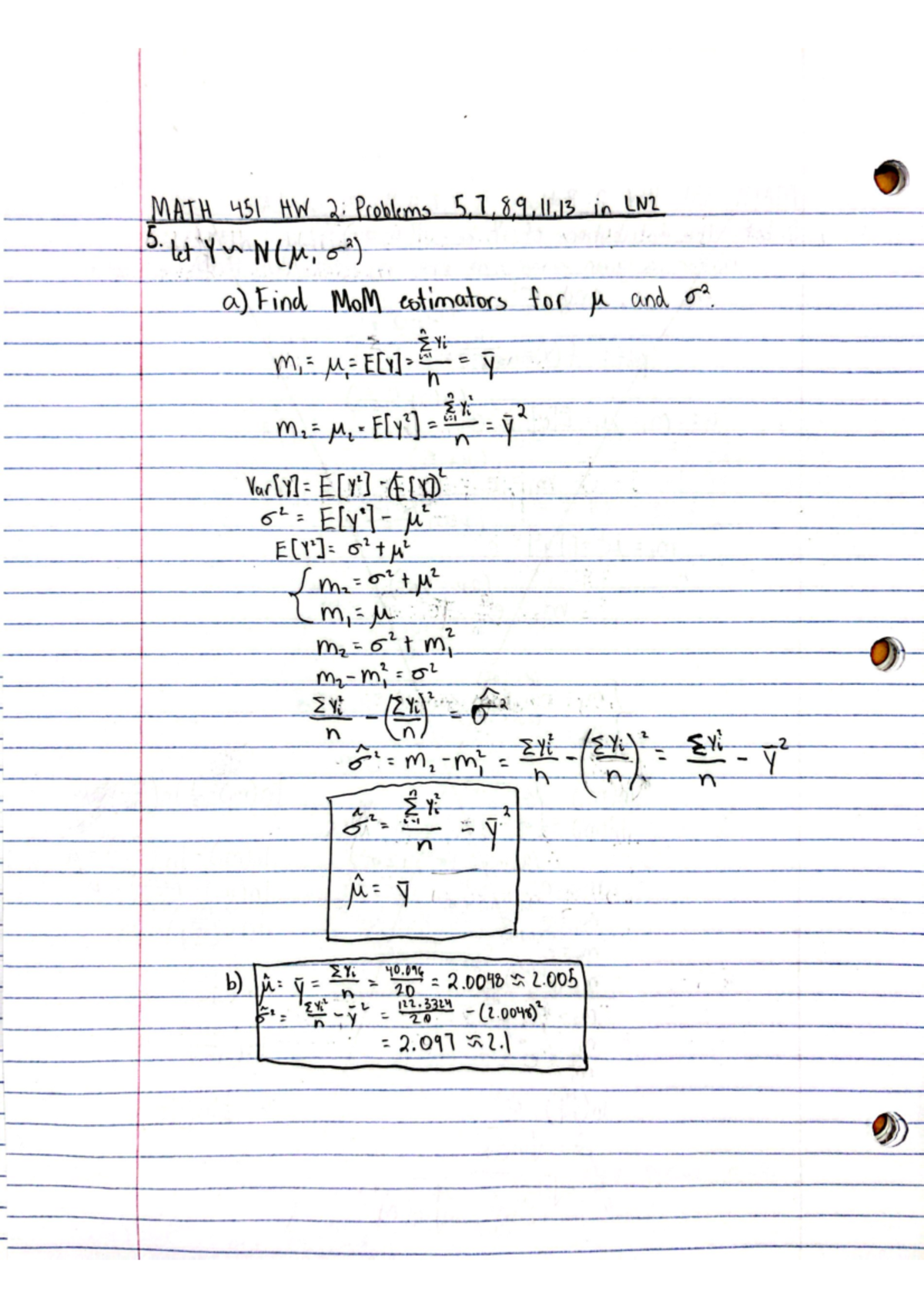 MATH451 HW2 - MATH 451 - Studocu
