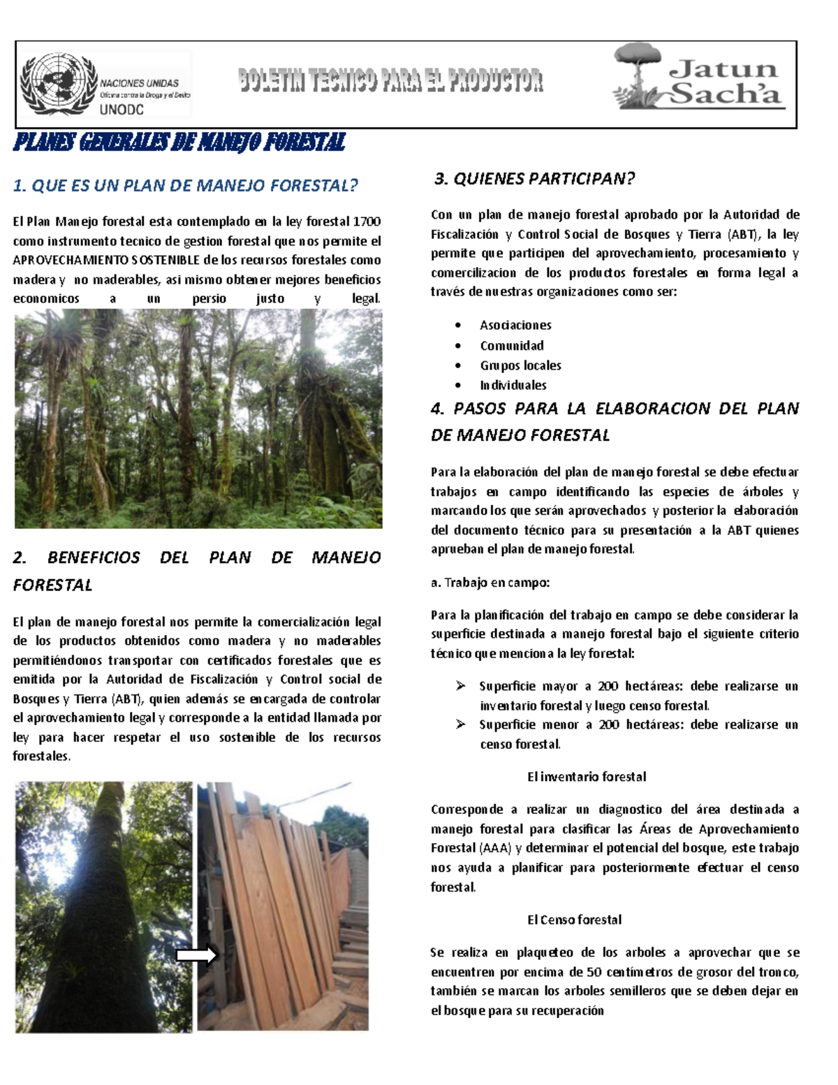 Documento 03 - aaa - PLANES GENERALES DE MANEJO FORESTAL 1. QUE ES UN ...