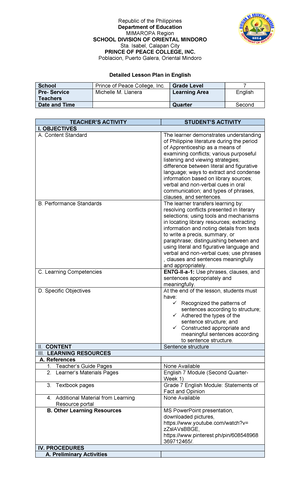 105 Dendel Lesson PLAN - Prince of Peace College, Inc. Poblacion ...
