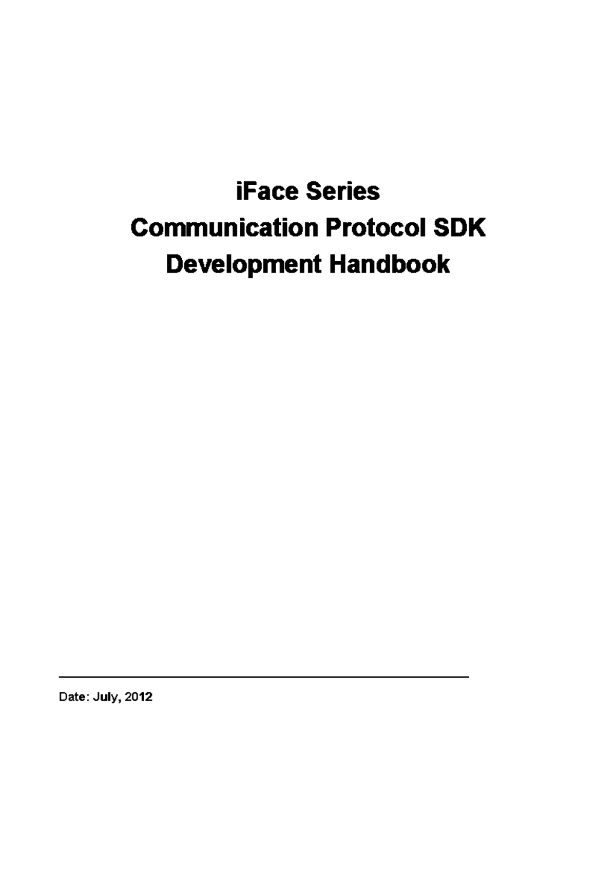 Iface SDK Manual Original - iFace iFace iiFFaaccee Series Series ...
