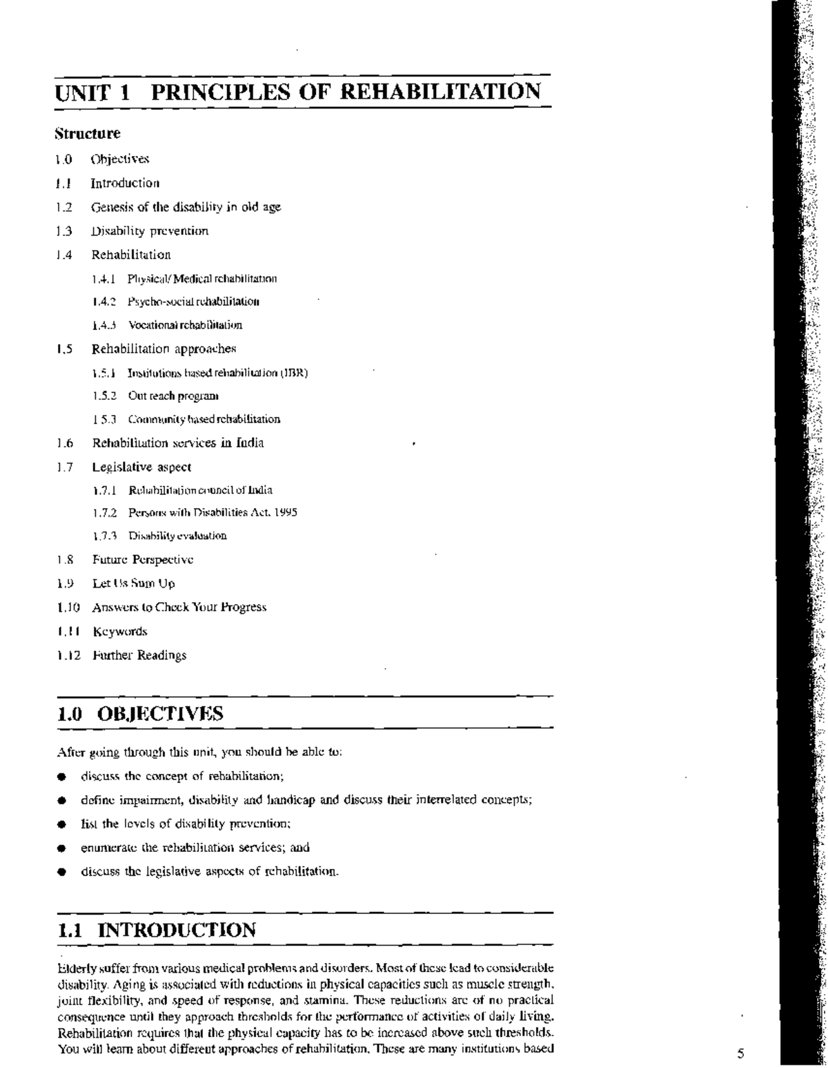 Rehabilitation and approaches - UNIT 1 PRINCIPLES OF REHABILITATION ...