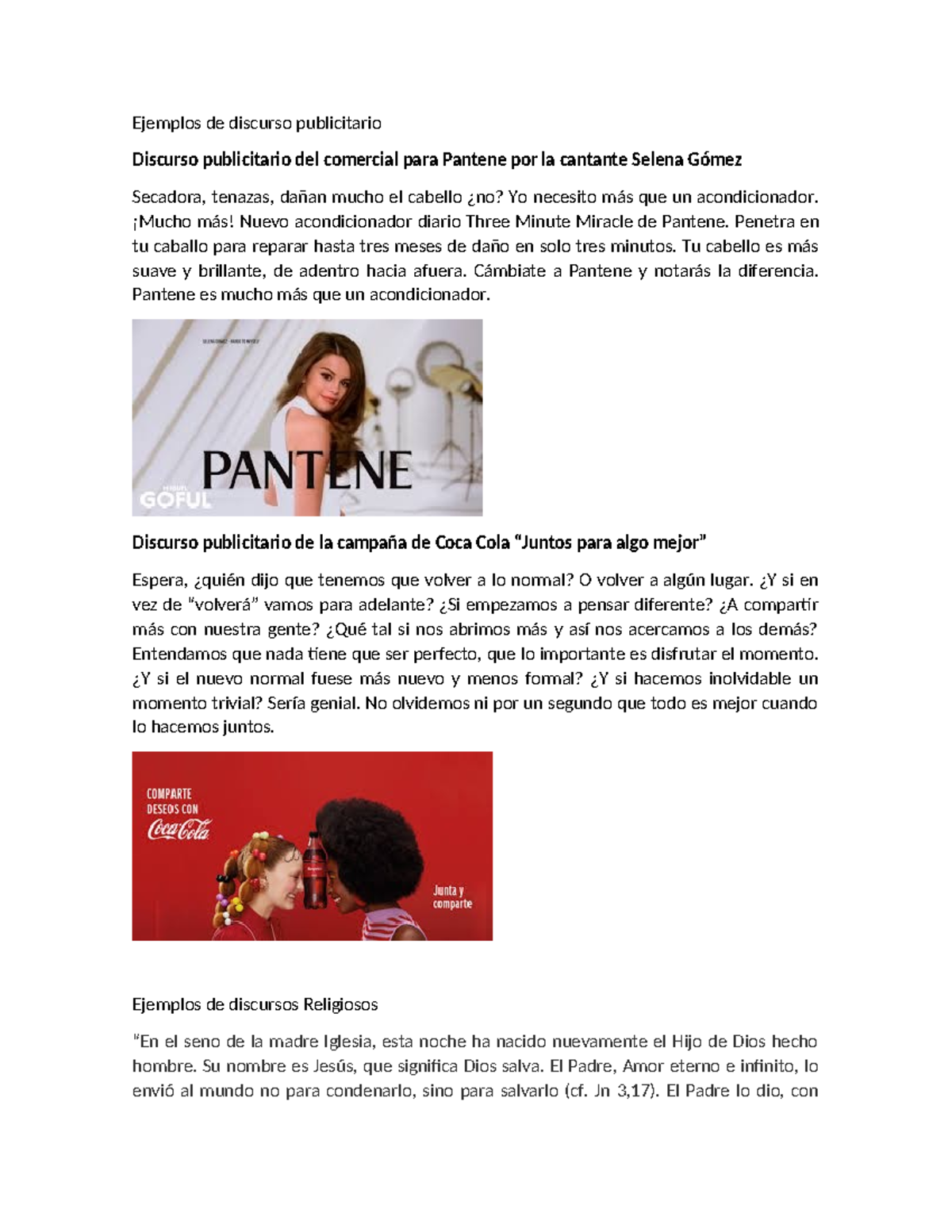Ejemplos de discurso publicitario - Ejemplos de discurso publicitario ...