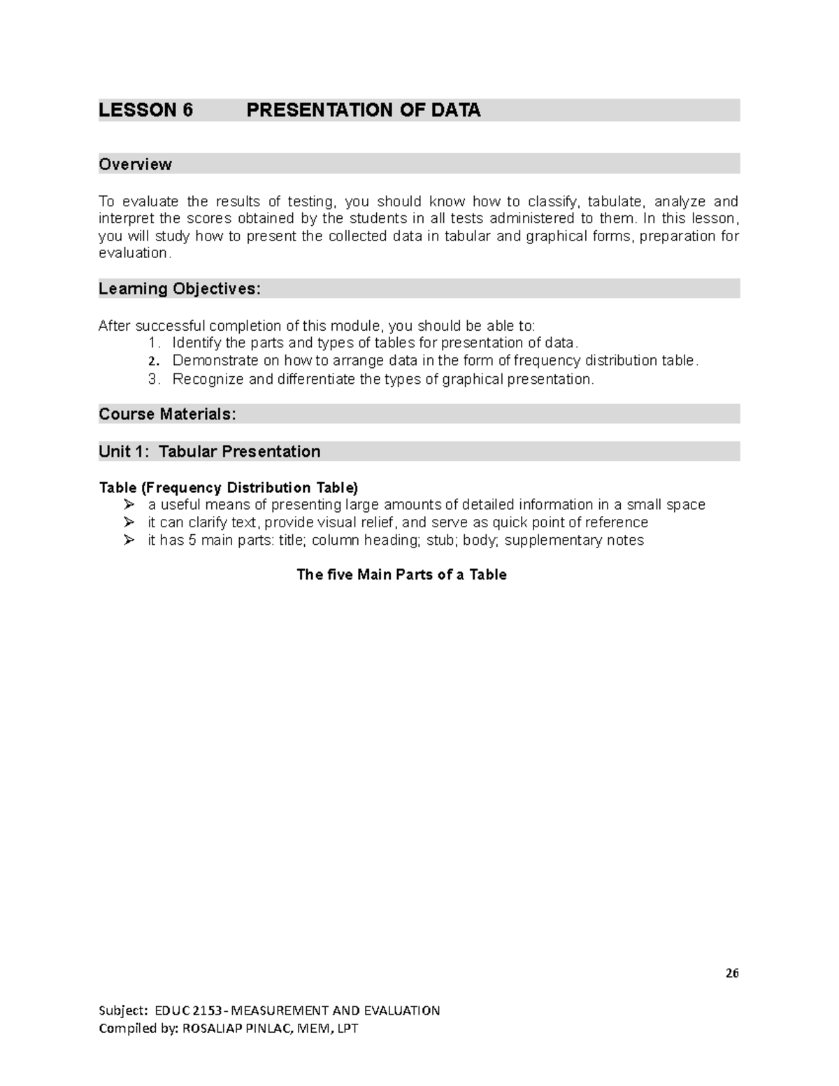 Lesson 6 in EDUC 2153 Measurement and Evaluation (B Seden 4) - LESSON 6 ...