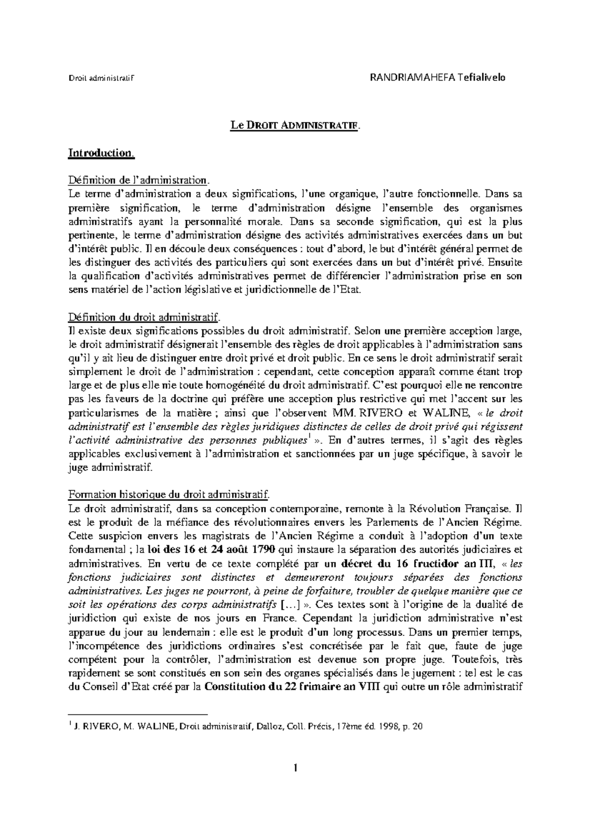 Droit administratif - Lessons - Le DROIT ADMINISTRATIF. Introduction ...