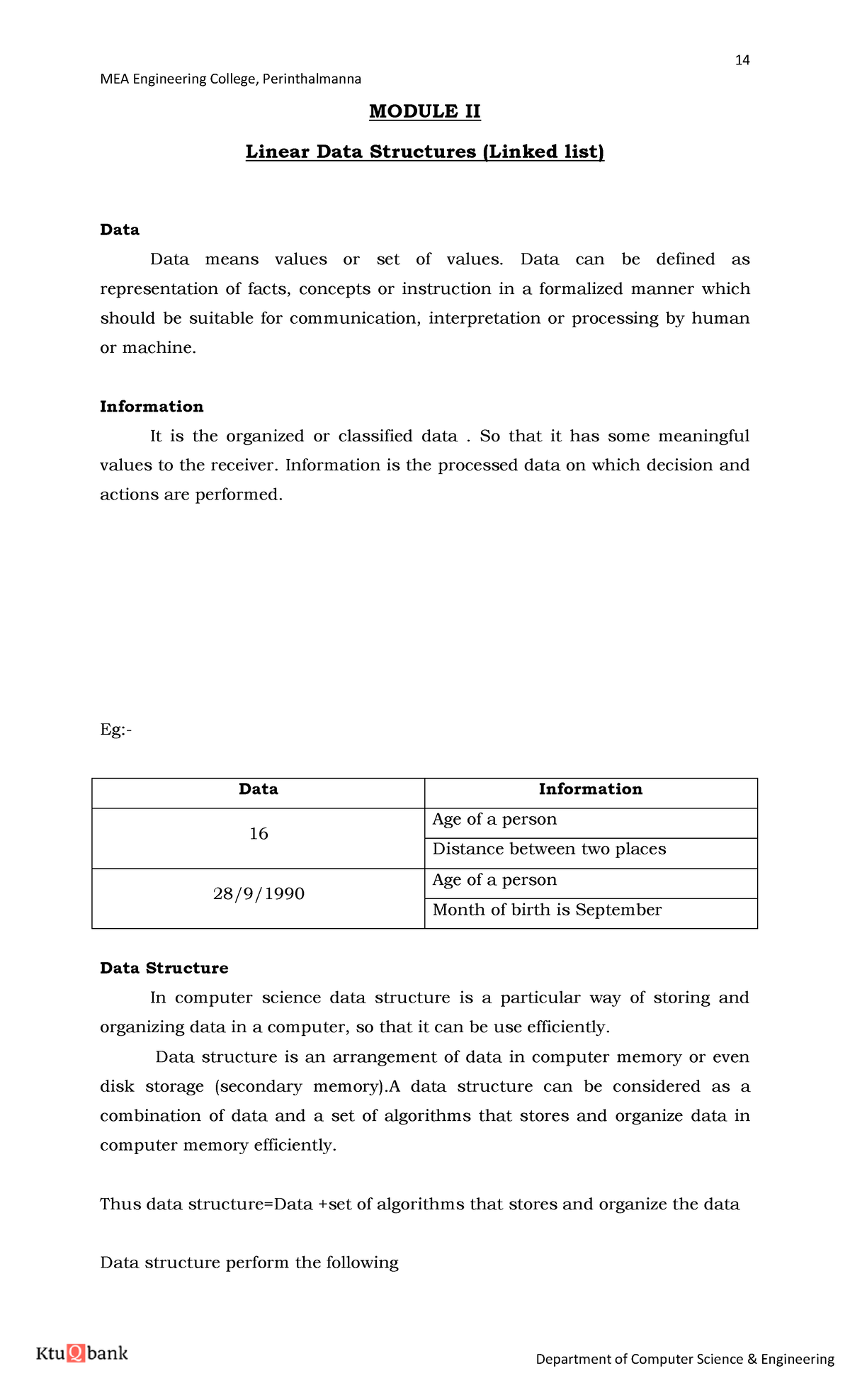 Data structure module 2 - MEA Engineering College, Perinthalmanna MODULE II Linear Data ...