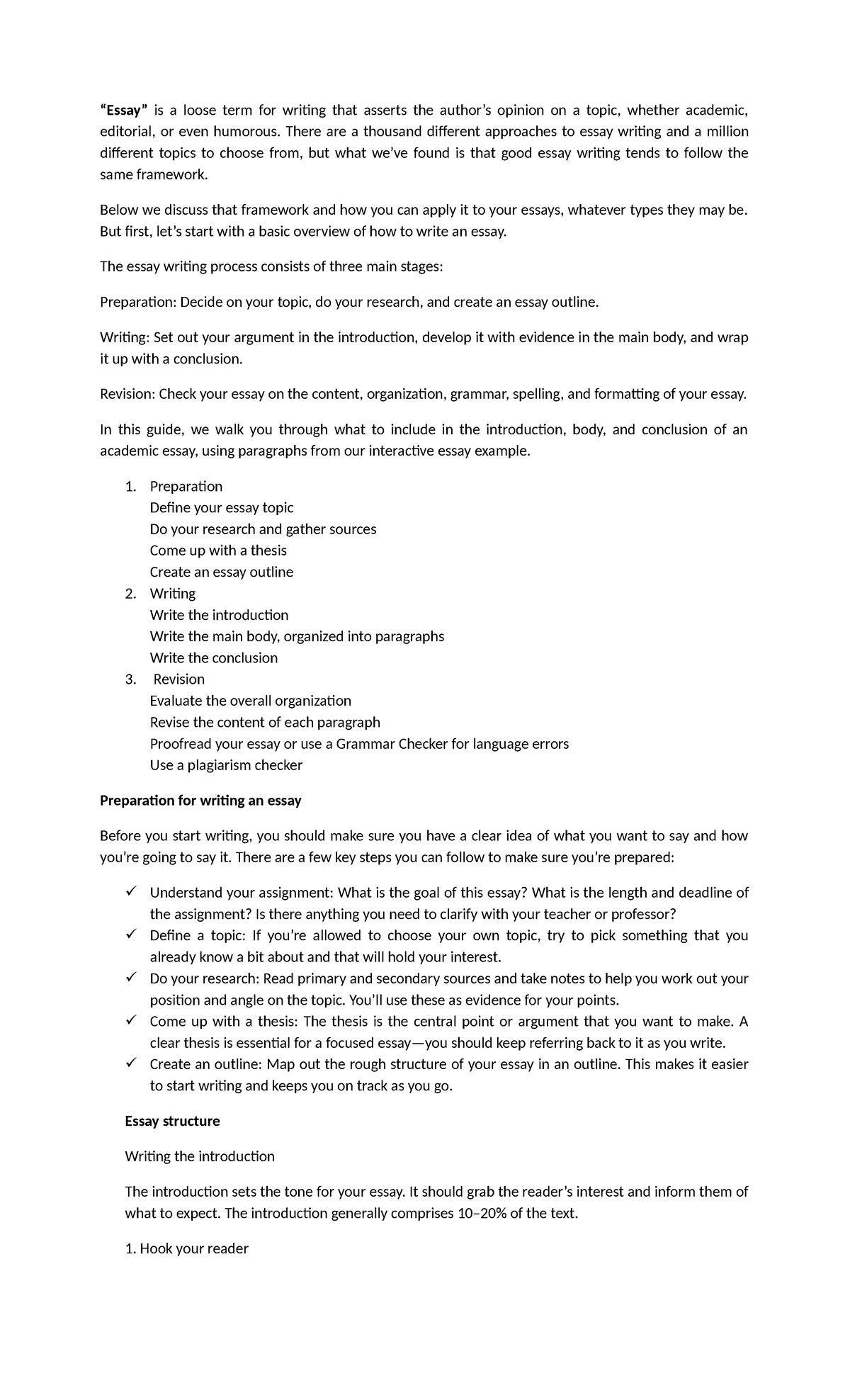 Essay - NOTES FOR LECTURE - “Essay” is a loose term for writing that ...