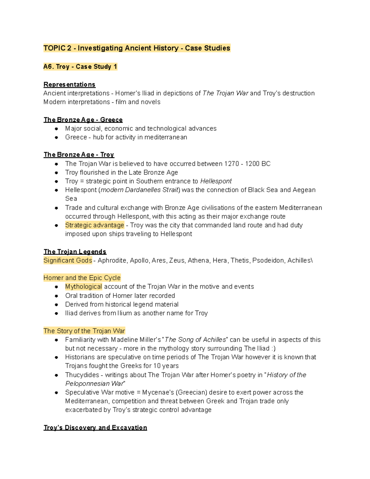 Investigating Ancient History - Case Studies - Troy - Case Study 1 ...