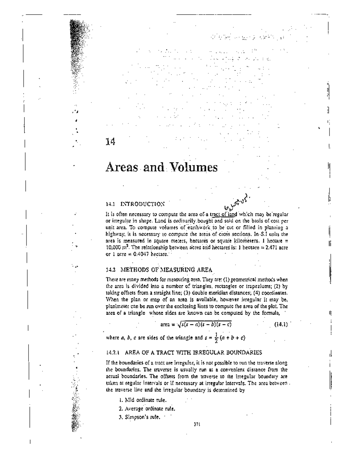 Areas and volumes calculation in surveying - Geographical Information ...