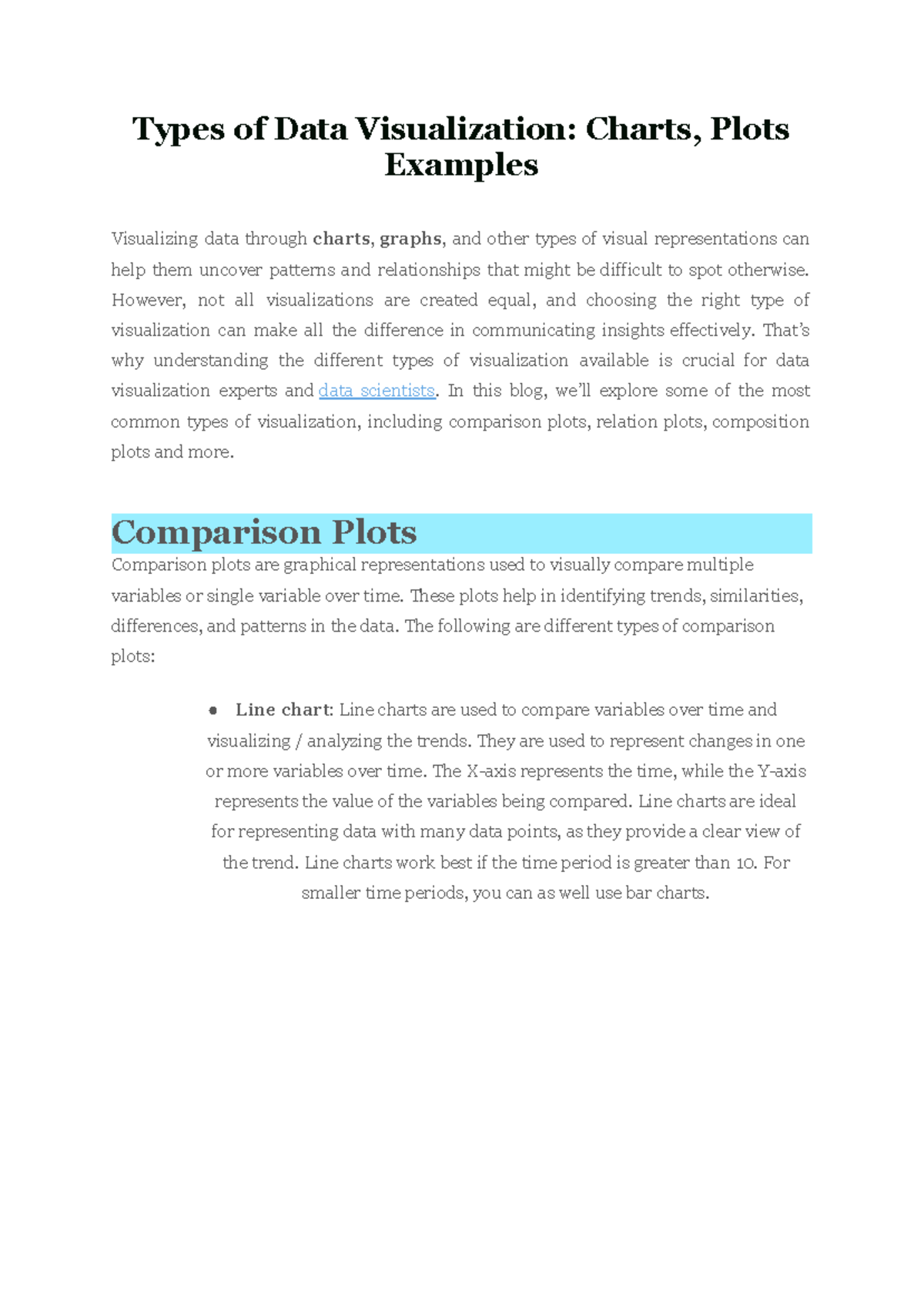 Types of plots - No comments - Types of Data Visualization: Charts ...