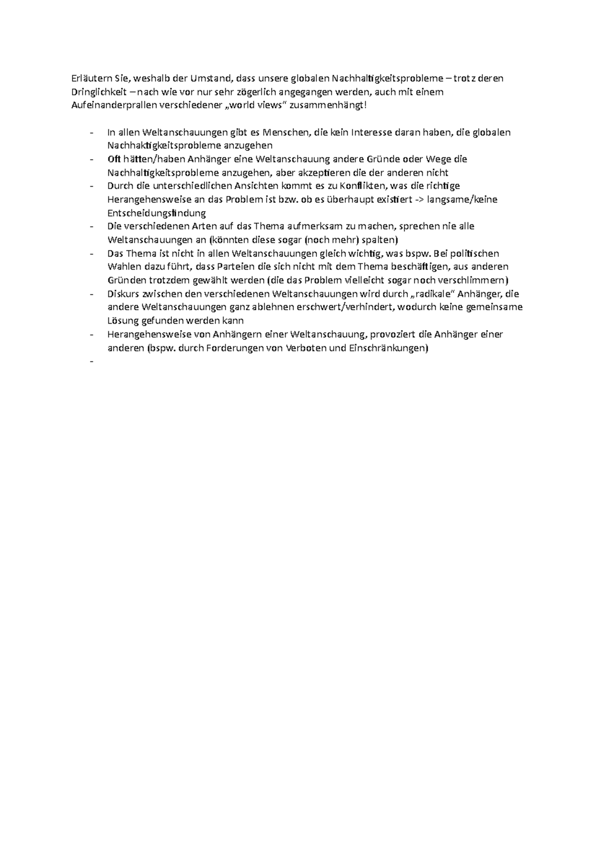 TÜ 7 - Übungen - Erläutern Sie, weshalb der Umstand, dass unsere ...