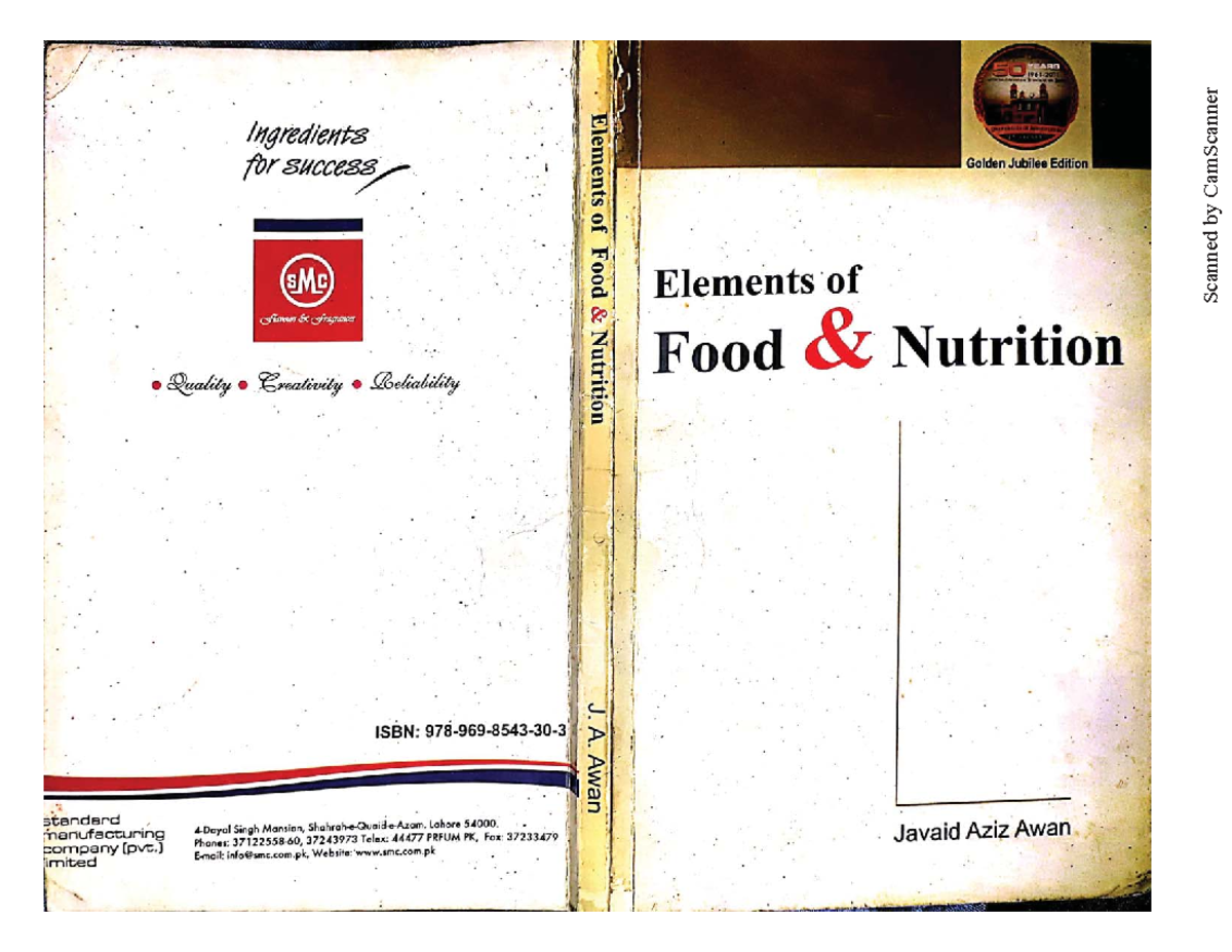 Elements of Food and Nutrition (J. Awan) - Food Science & Technology ...