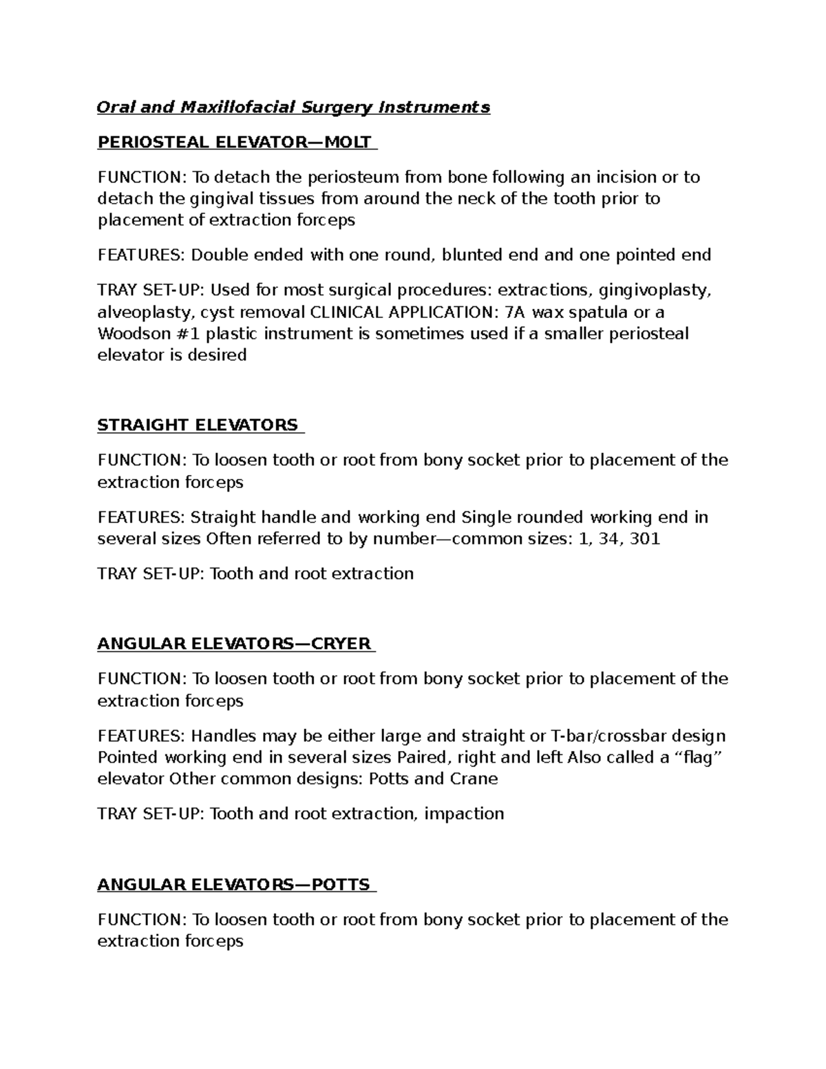 Oral and Maxillofacial Surgery Instruments - Oral and Maxillofacial ...