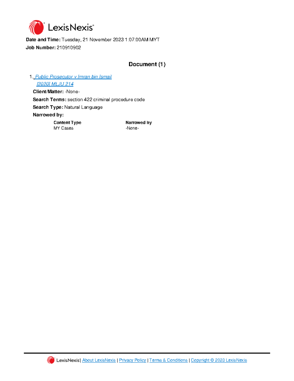 Application of S422 CPC - | About LexisNexis | Privacy Policy | Terms ...