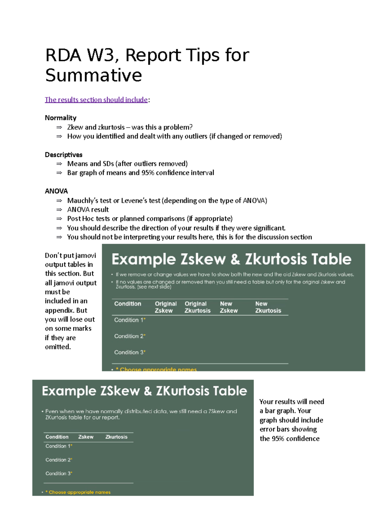 RDA W3, Report Tips for Summative - University of Cambridge - Studocu