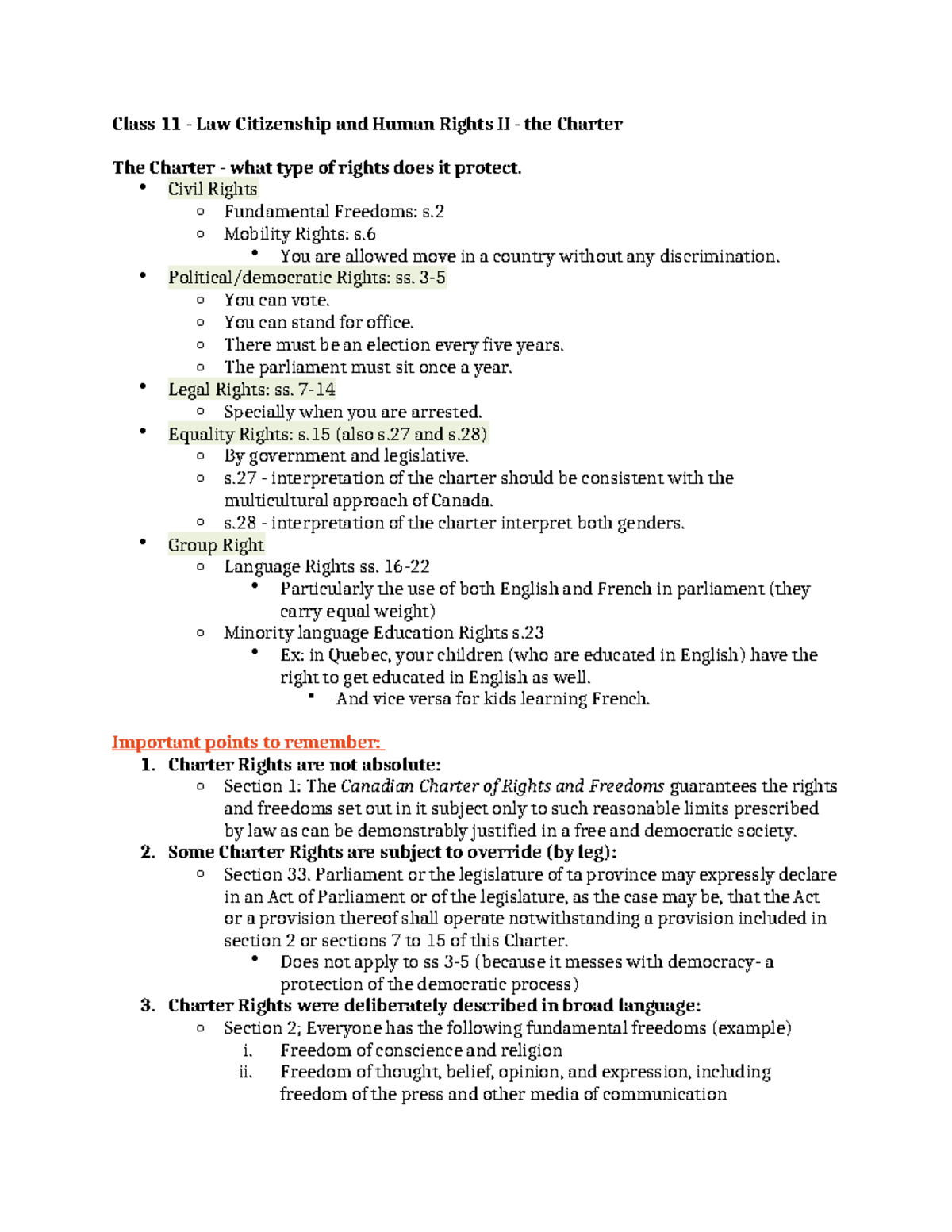 LAWS 1001 E - (04 - n/a - Class 11 - Law Citizenship and Human Rights ...