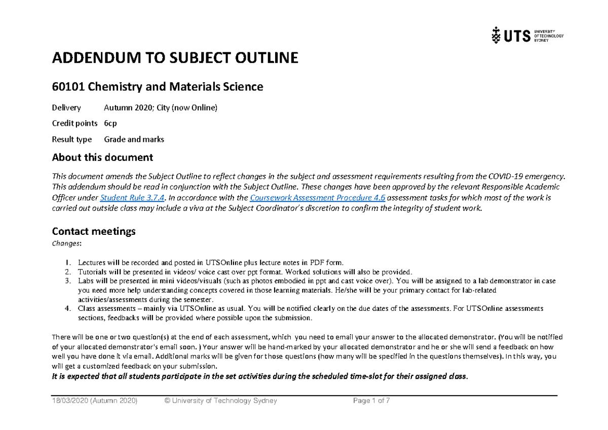 2020 Autumn 60101 addendum 7-4-20 - ADDENDUM TO SUBJECT OUTLINE 60101 ...
