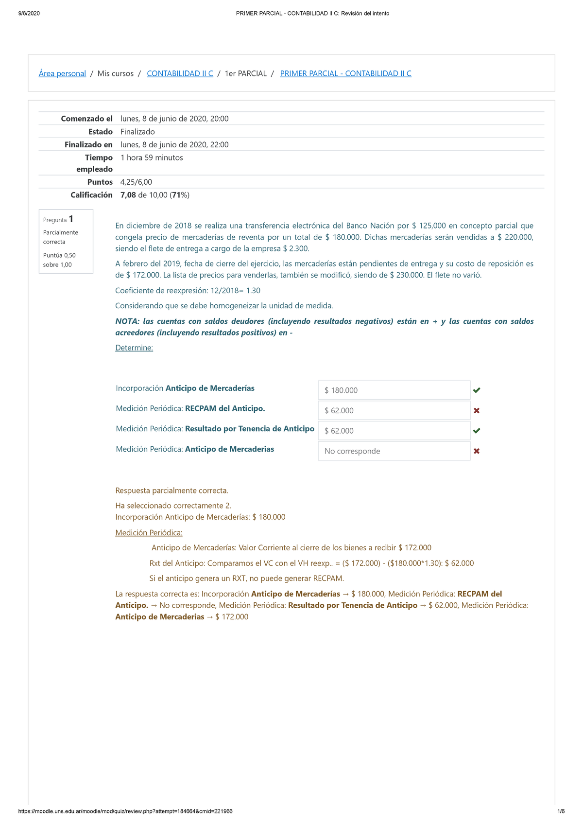 Conta 2 Primer Parcial 5 - Área personal / Mis cursos / CONTABILIDAD II C / 1er PARCIAL / PRIMER ...