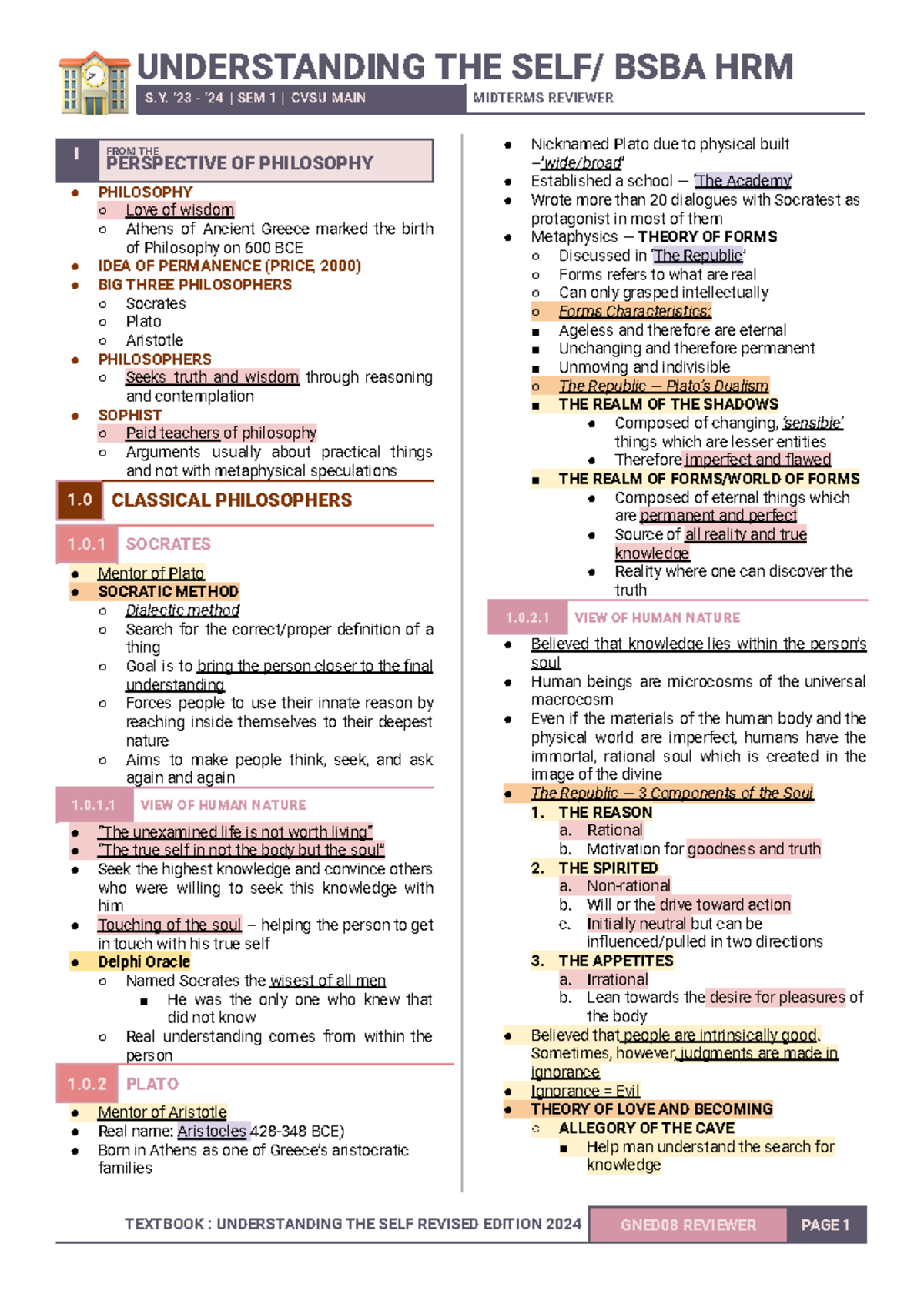 Understanding the Self Midterms - S. ‘23 - ‘24 | SEM 1 | CVSU MAIN ...