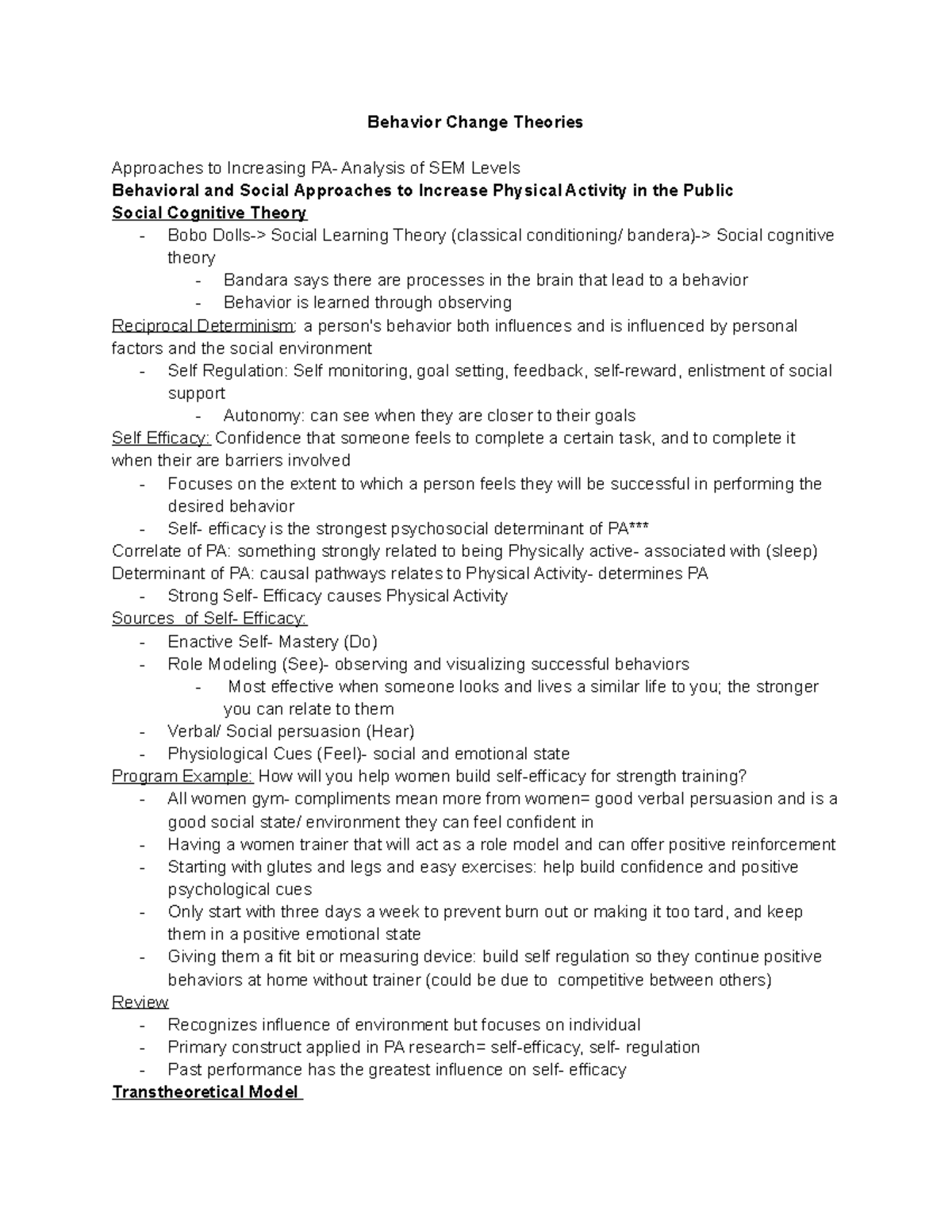 Behavior Change Theories - Behavior Change Theories Approaches to ...
