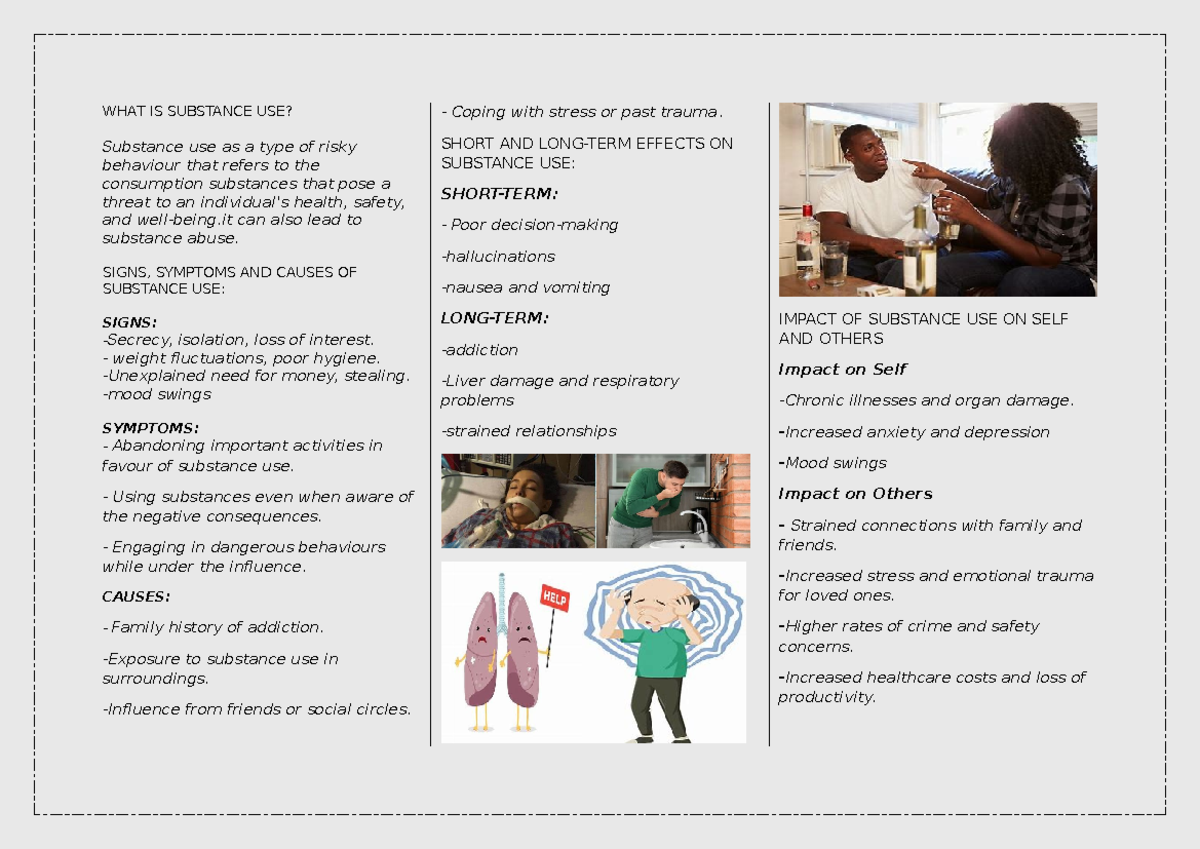 gr11 Brochure for life orientation - WHAT IS SUBSTANCE USE? Substance ...