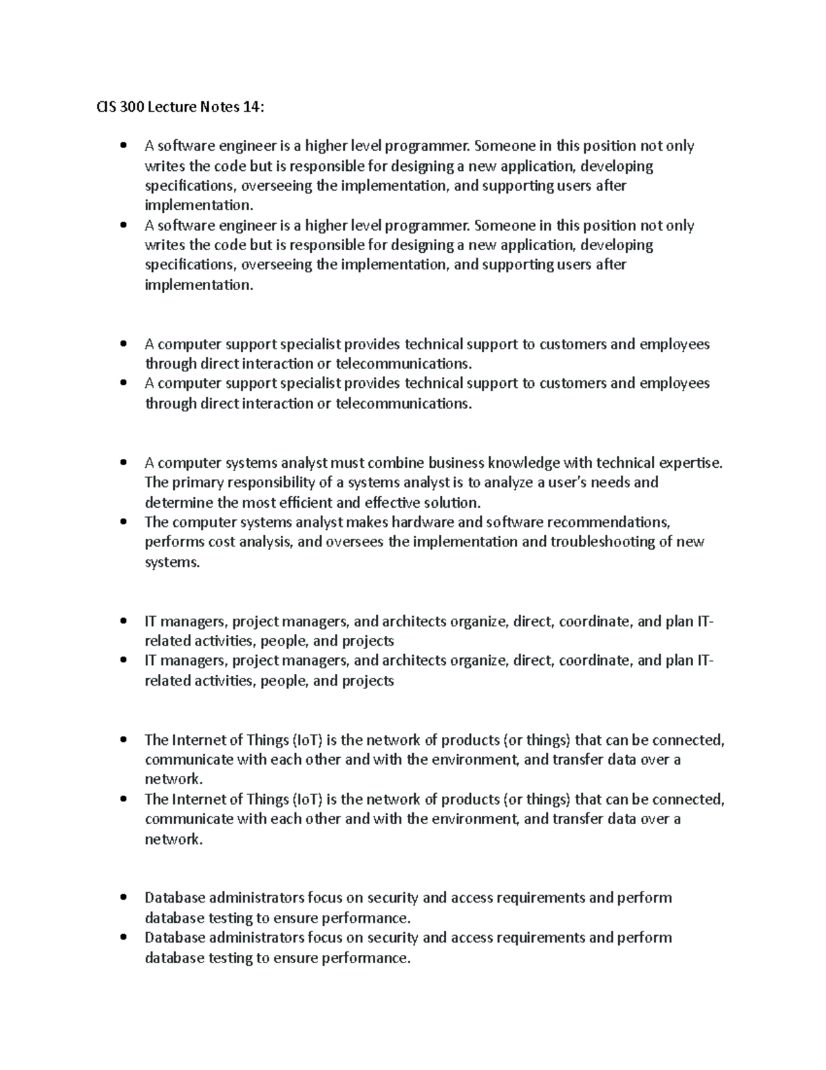 CIS 300 Lecture Notes 14 - CIS 300 Lecture Notes 14: A software ...