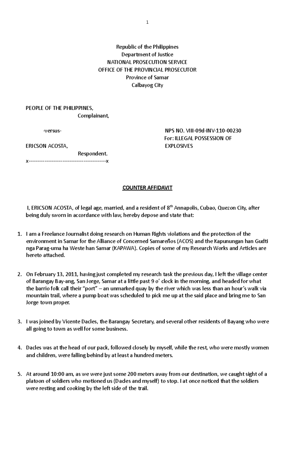 03 - Counter Affidavit - Republic of the Philippines Department of ...